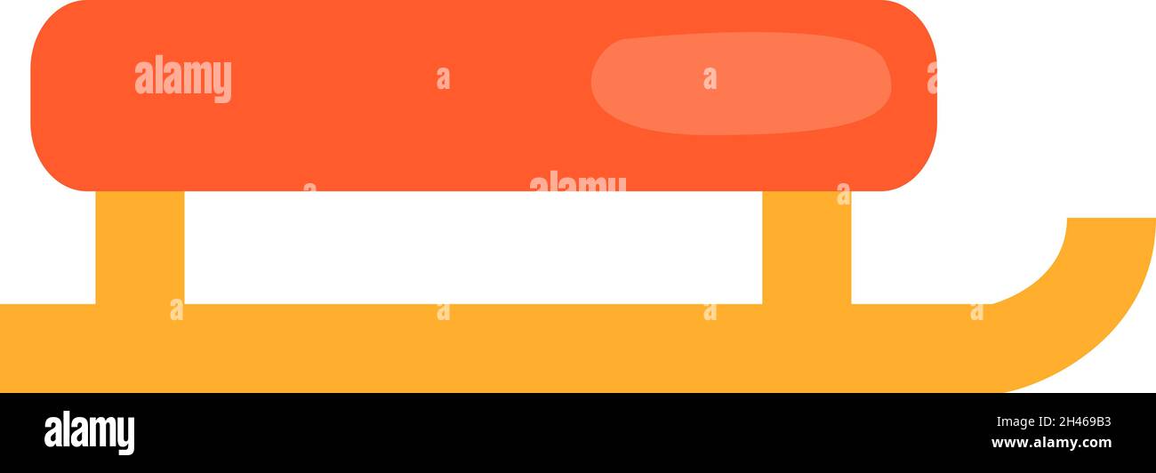 Red winter sledge, illustration, vector, on a white background Stock ...