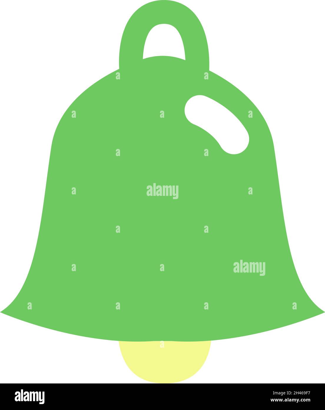 Green notification bell, illustration, vector, on a white background ...