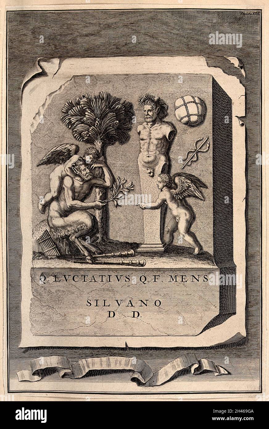 A statue of Priapus, the guardian of gardens and god of natural ...