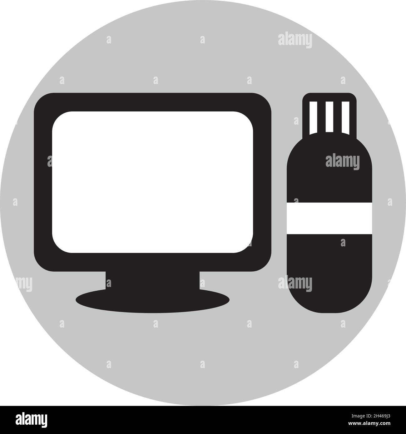 Computer plug in, illustration, vector, on a white background Stock ...