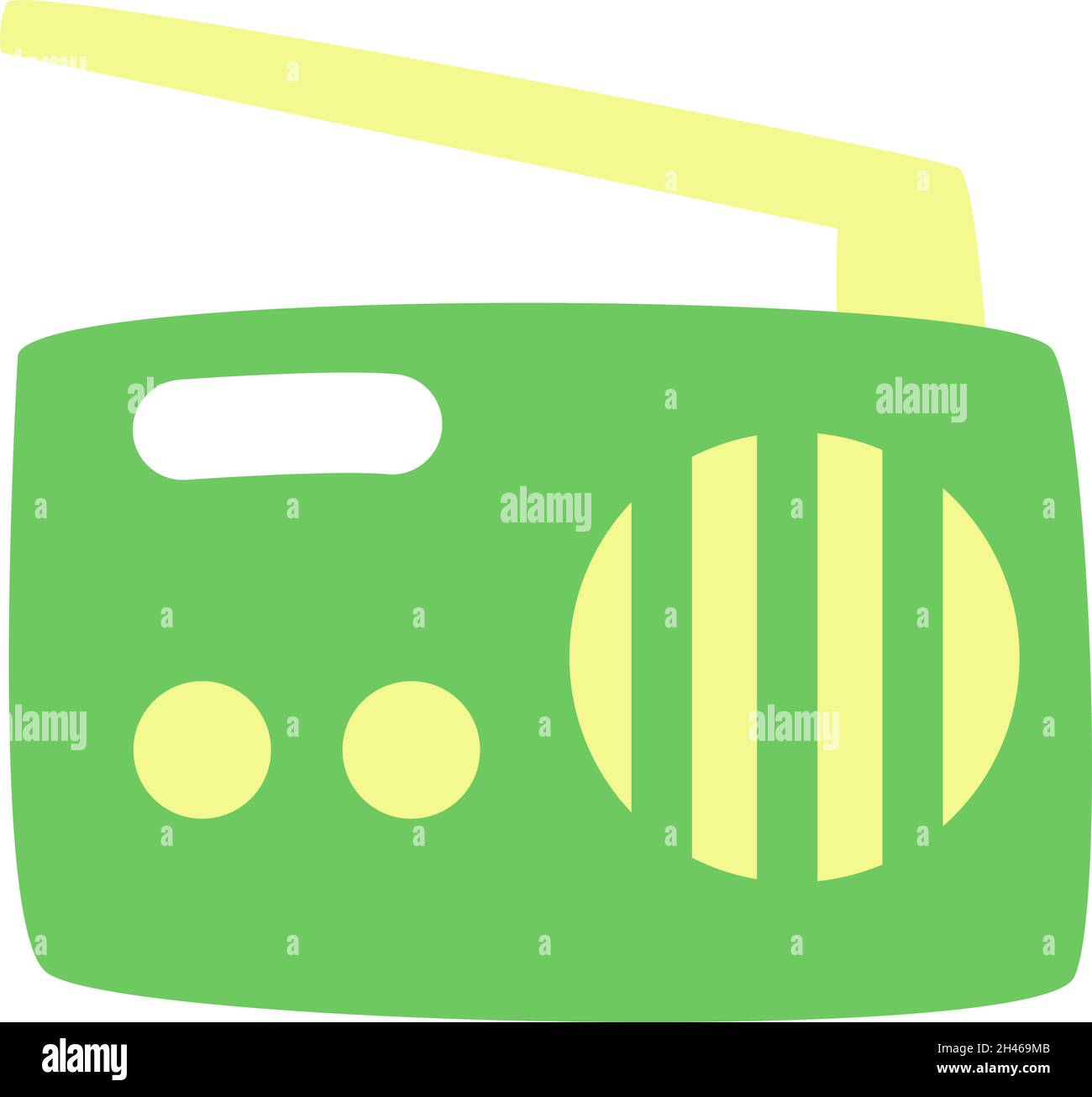Green radio, illustration, vector, on a white background Stock Vector ...