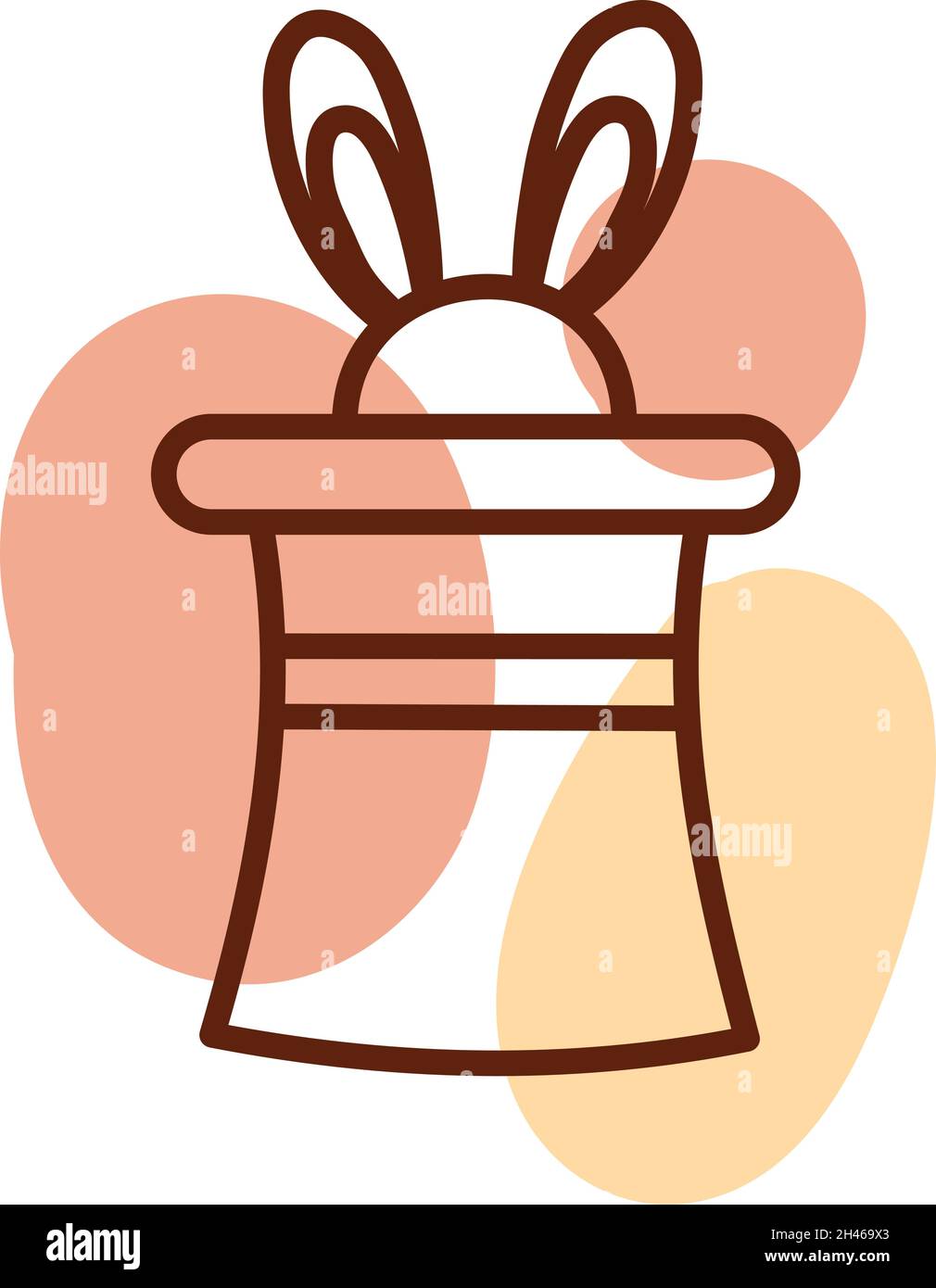 Circus bunny in a hat, illustration, vector, on a white background ...