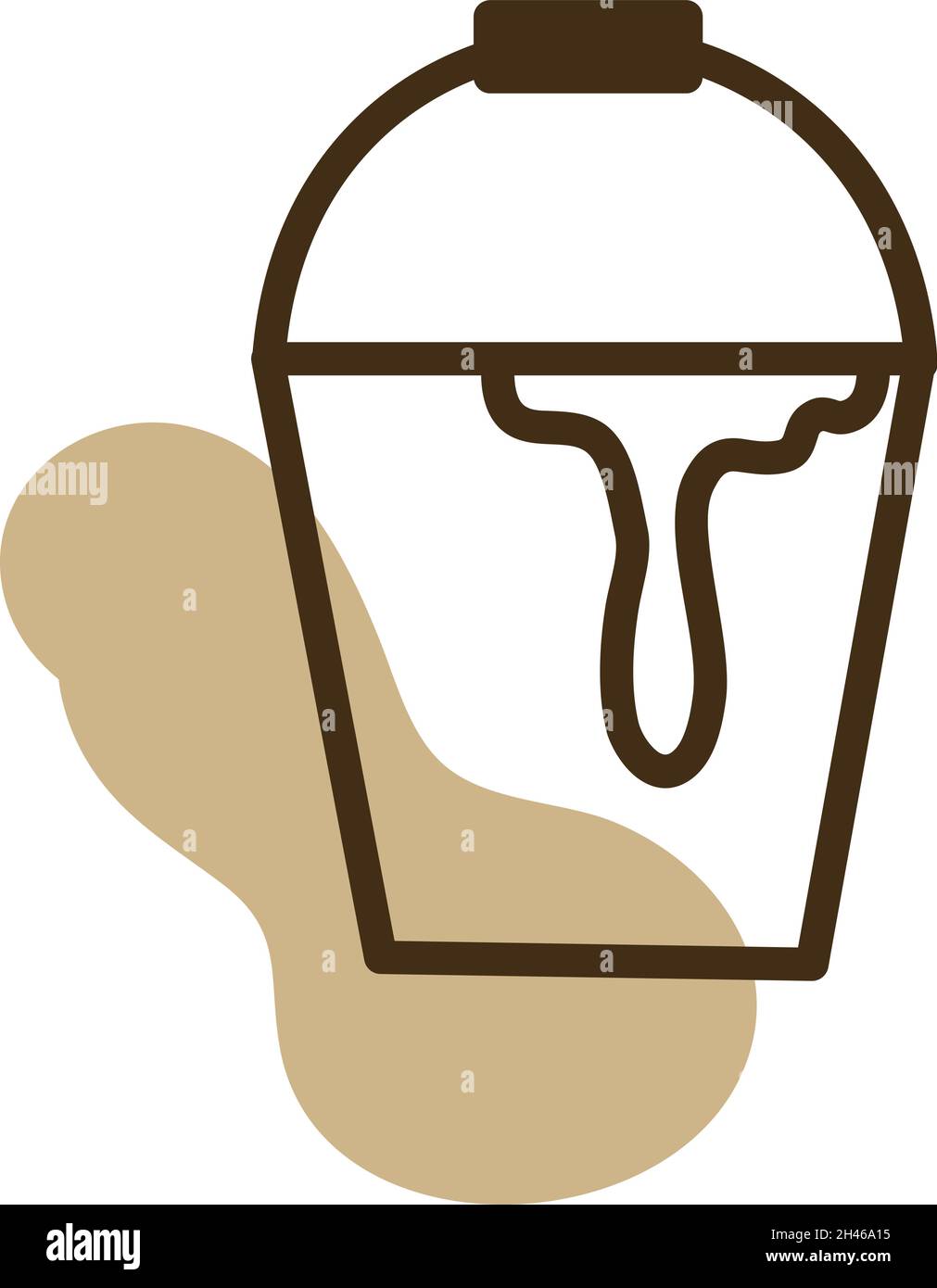 Bucket with concrete, illustration, vector, on a white background Stock ...