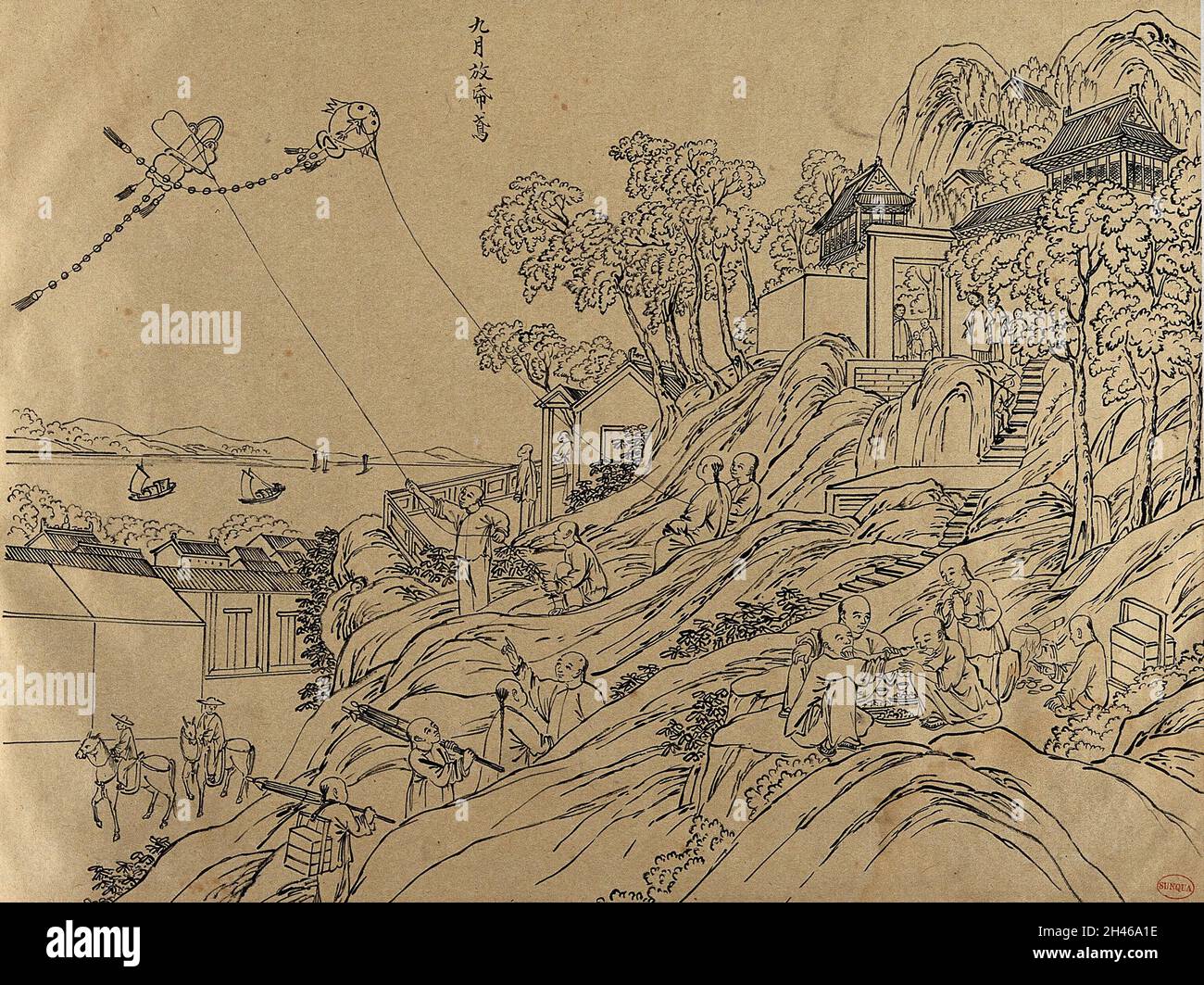 China kite drawing hi-res stock photography and images - Alamy