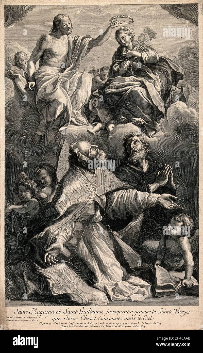 Saint Augustine of Hippo with Saint William, and Christ crowning Saint ...