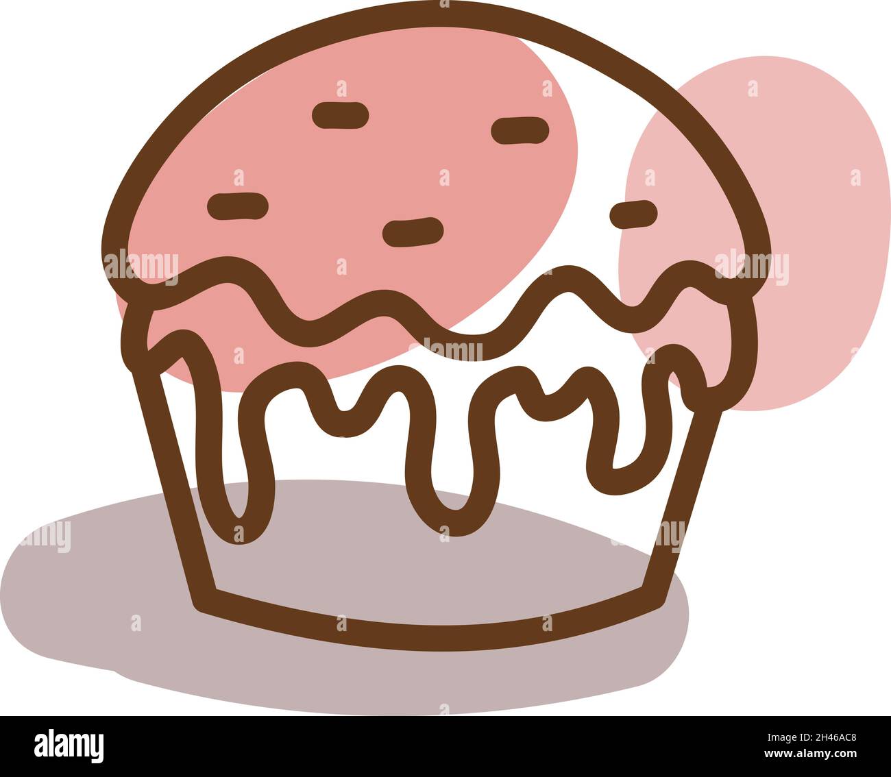 Cupcake with sprinkles, illustration, vector, on a white background ...