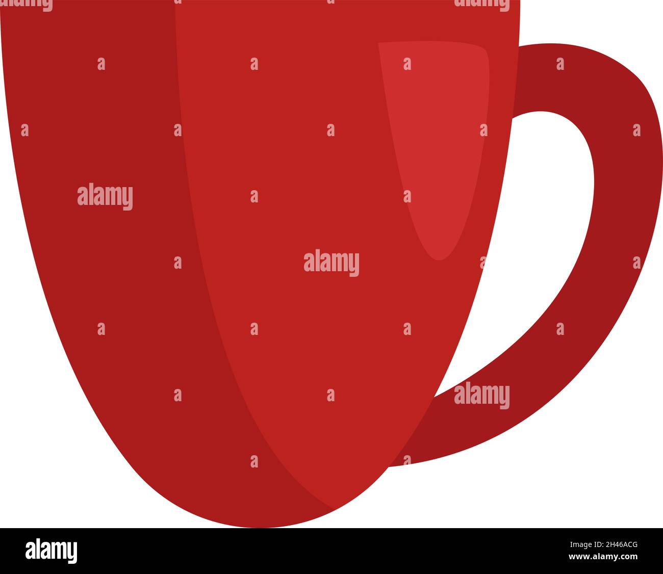 Red mug, illustration, vector, on a white background Stock Vector Image ...