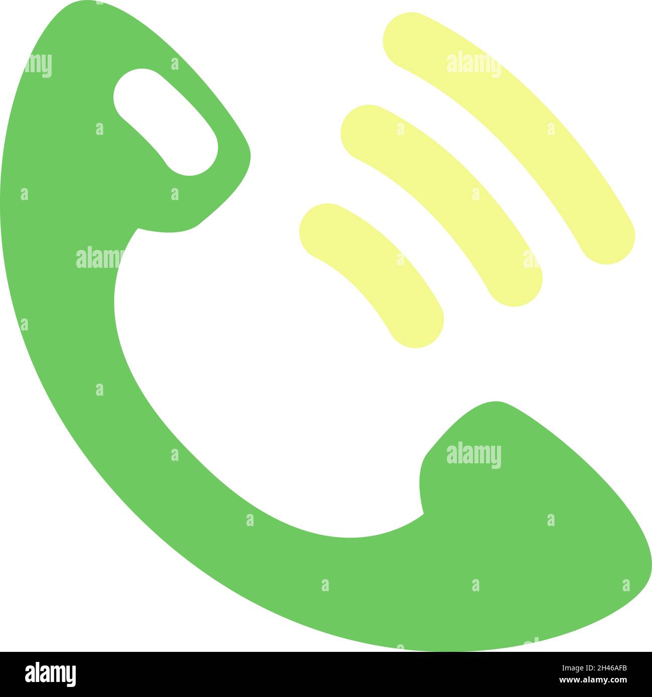 Green phone call, illustration, vector, on a white background Stock ...