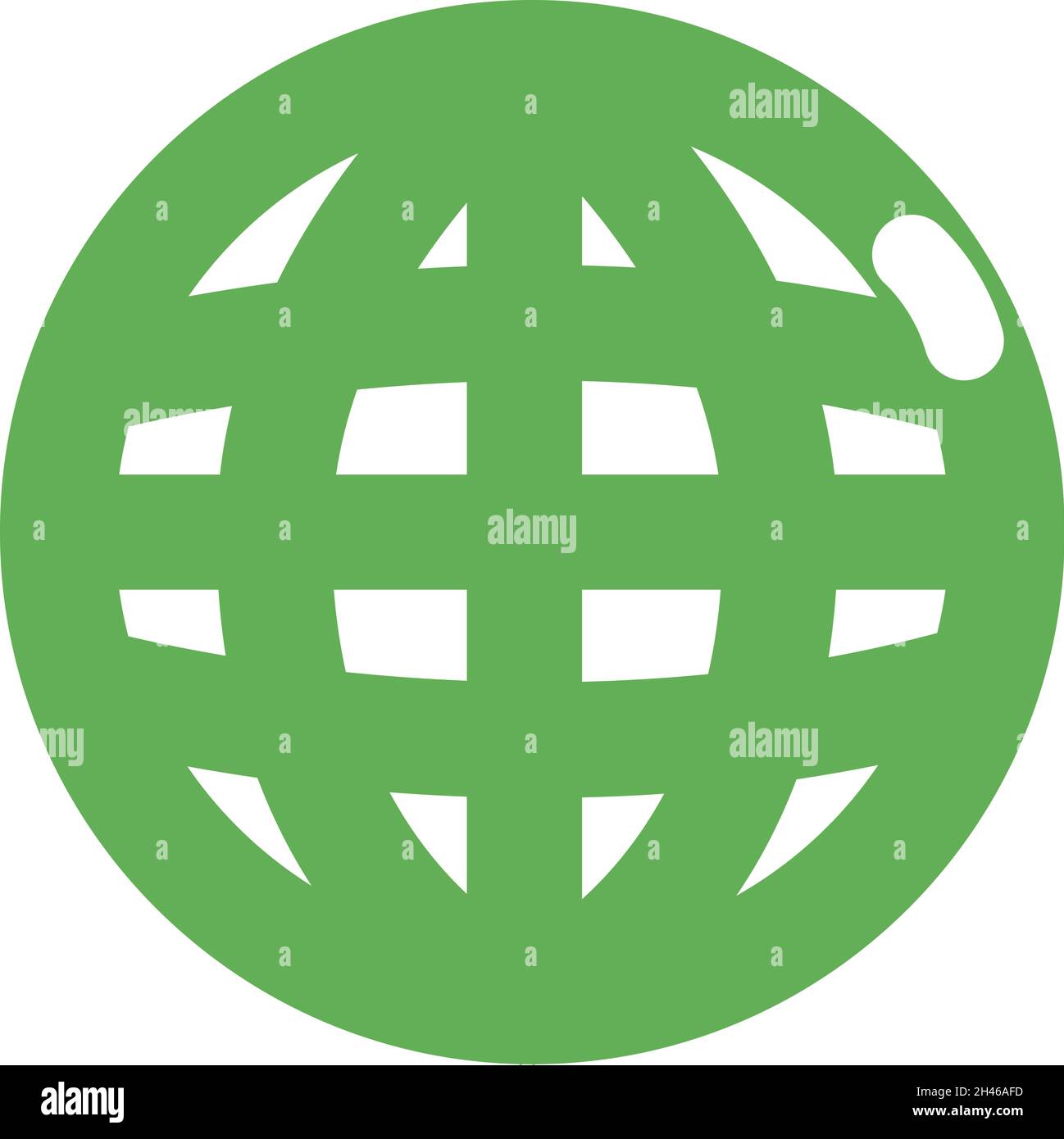 Green internet globe, illustration, vector, on a white background Stock ...