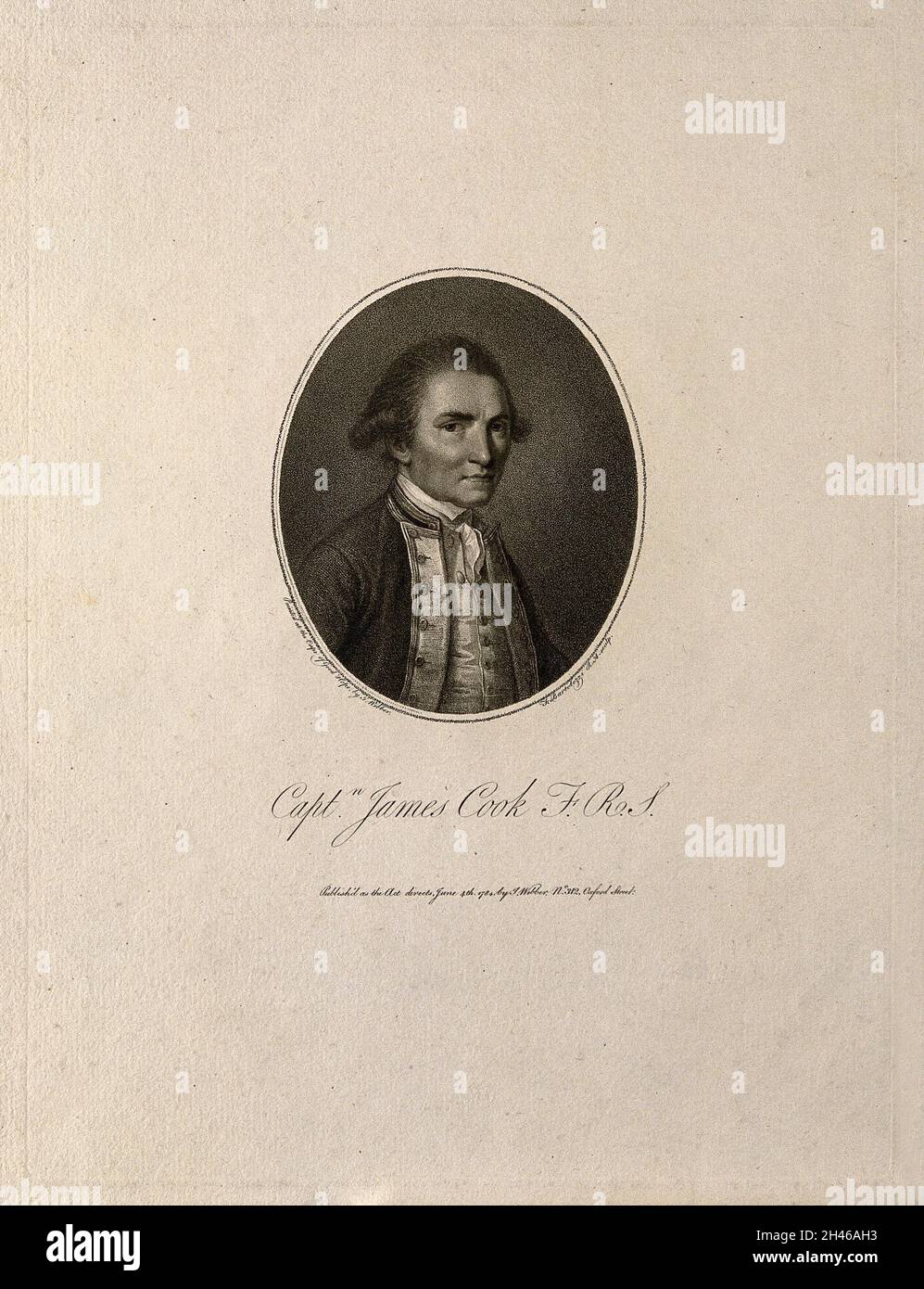 James Cook. Stipple engraving by F. Bartolozzi after J. Webber, 1784 ...