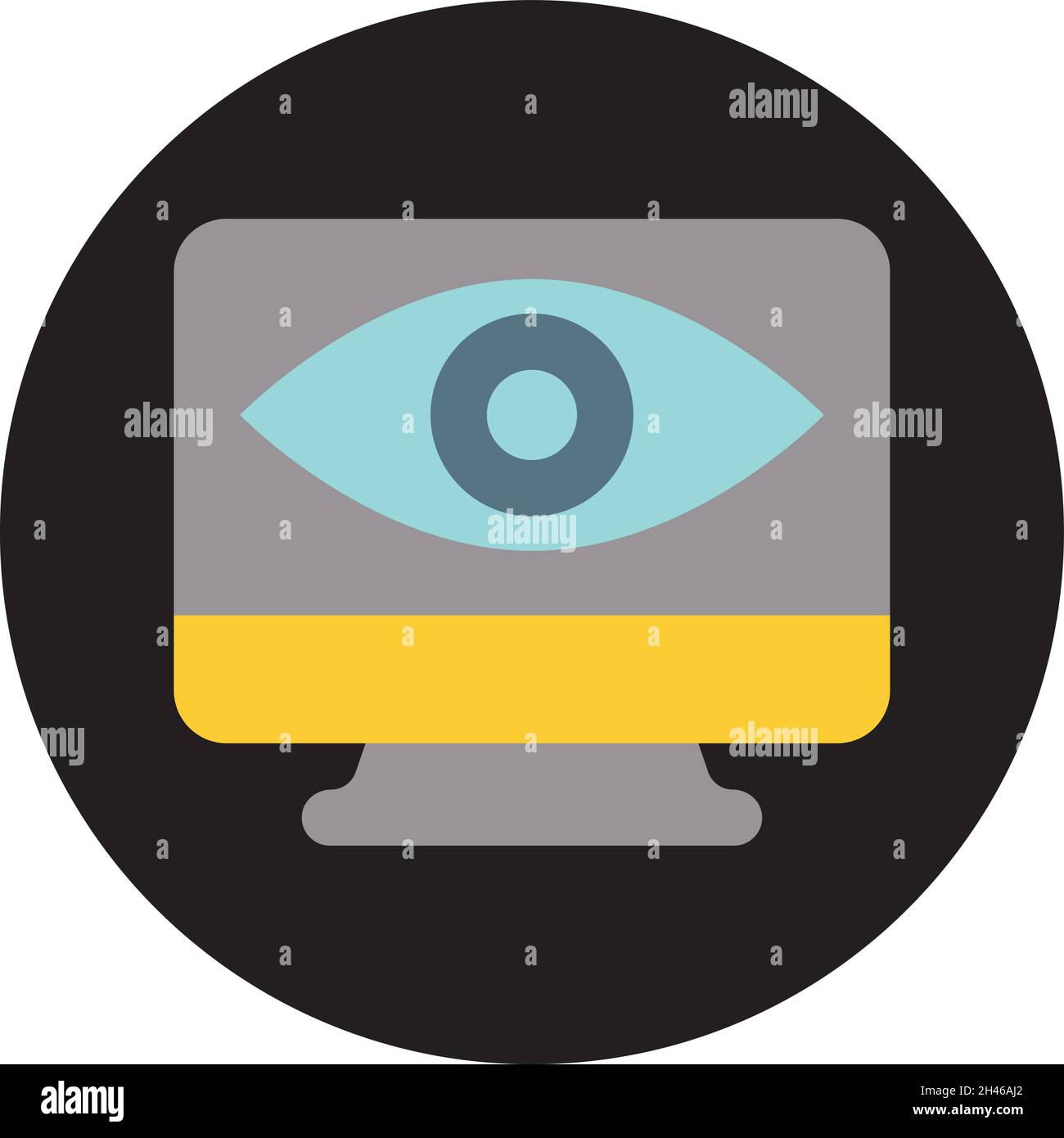 Computer security, illustration, vector, on a white background Stock ...