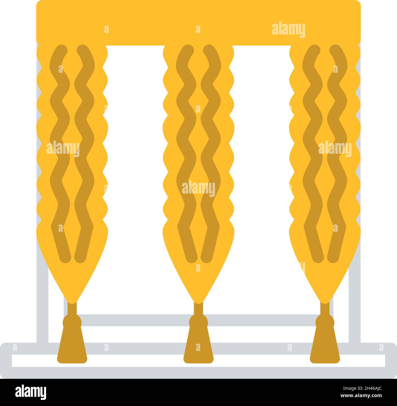Luxury golden curtain, illustration, vector, on a white background ...