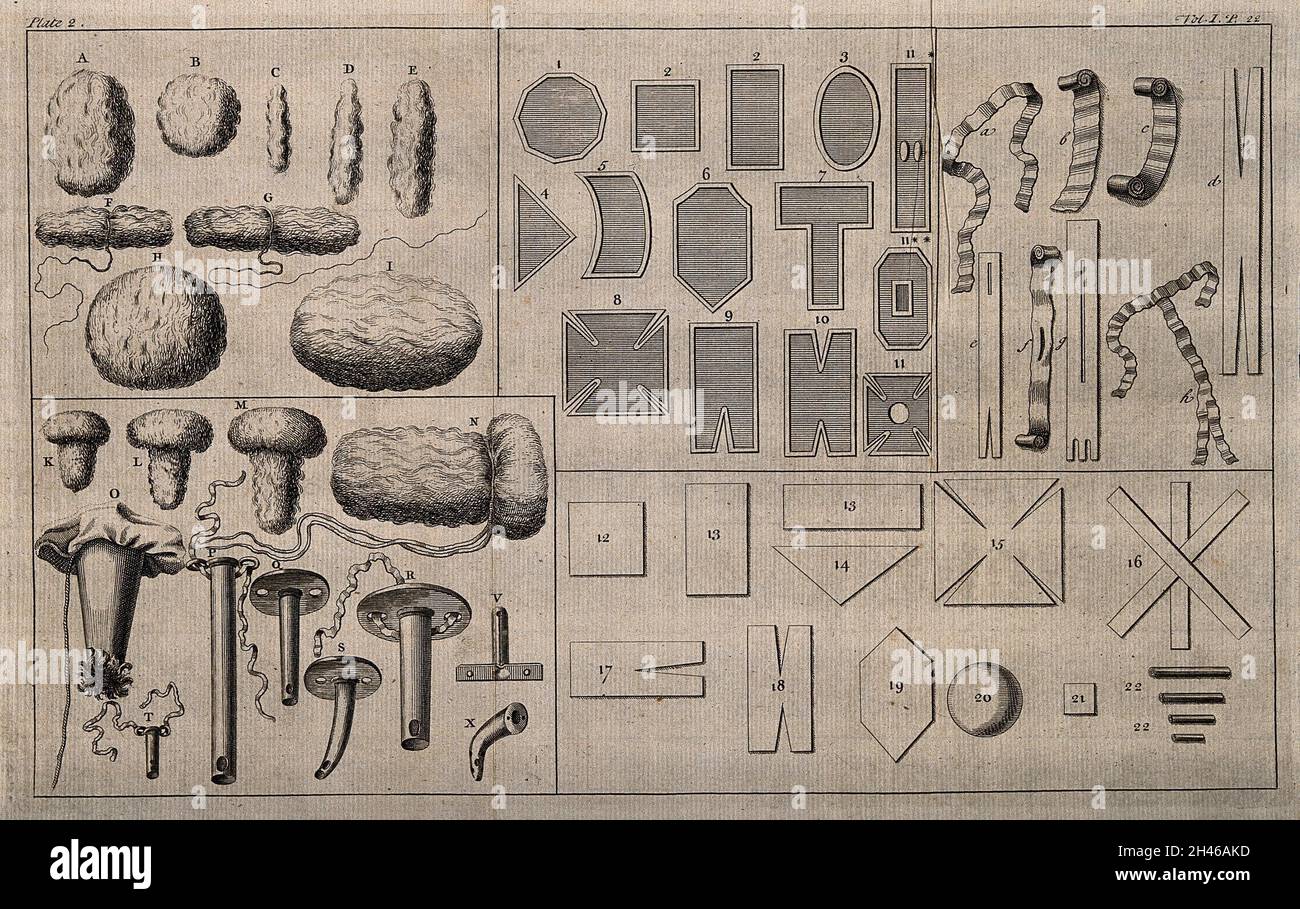 Surgical instruments. Engraving with etching Stock Photo - Alamy