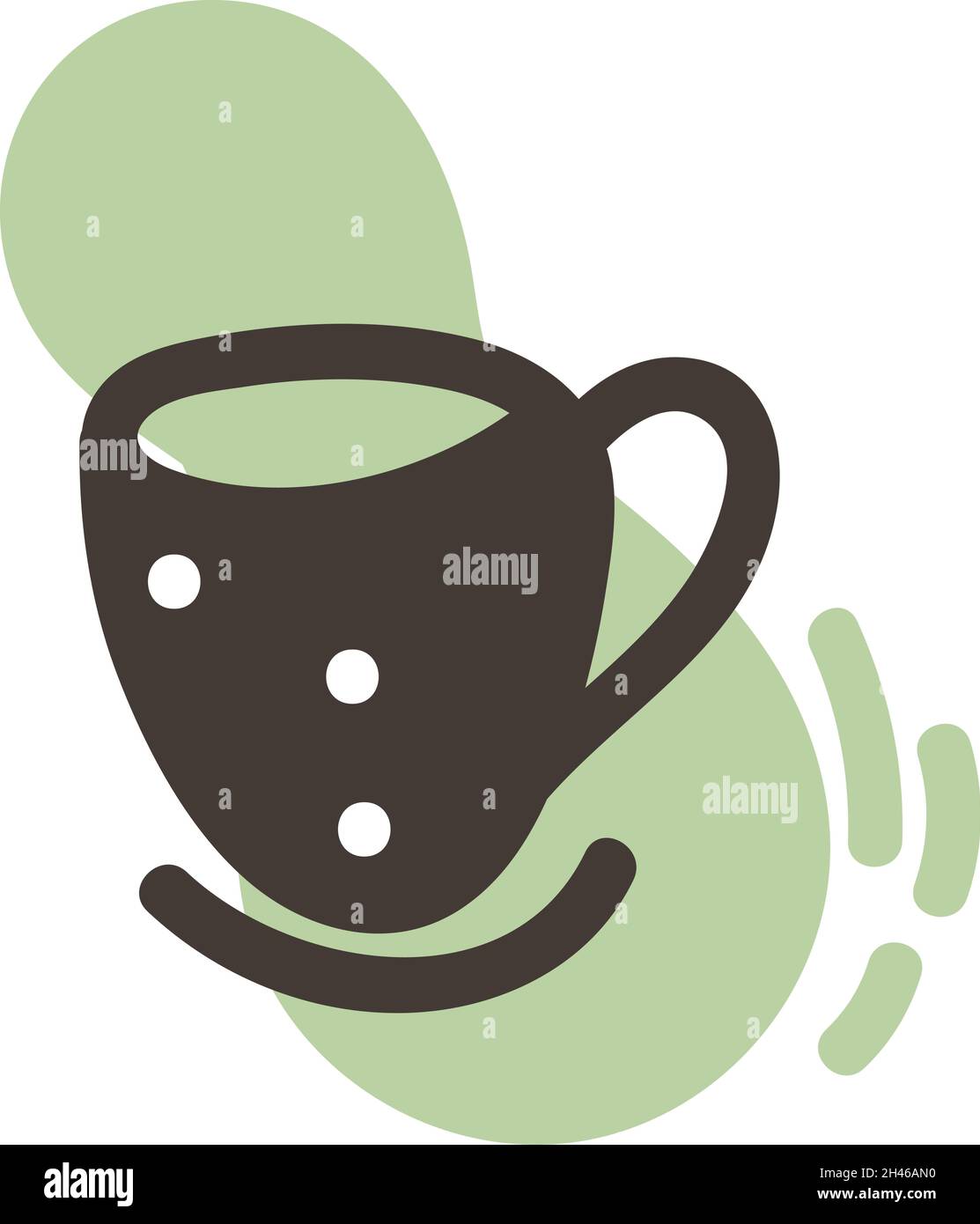 Small brown cup with three white dots, illustration, vector, on a white ...
