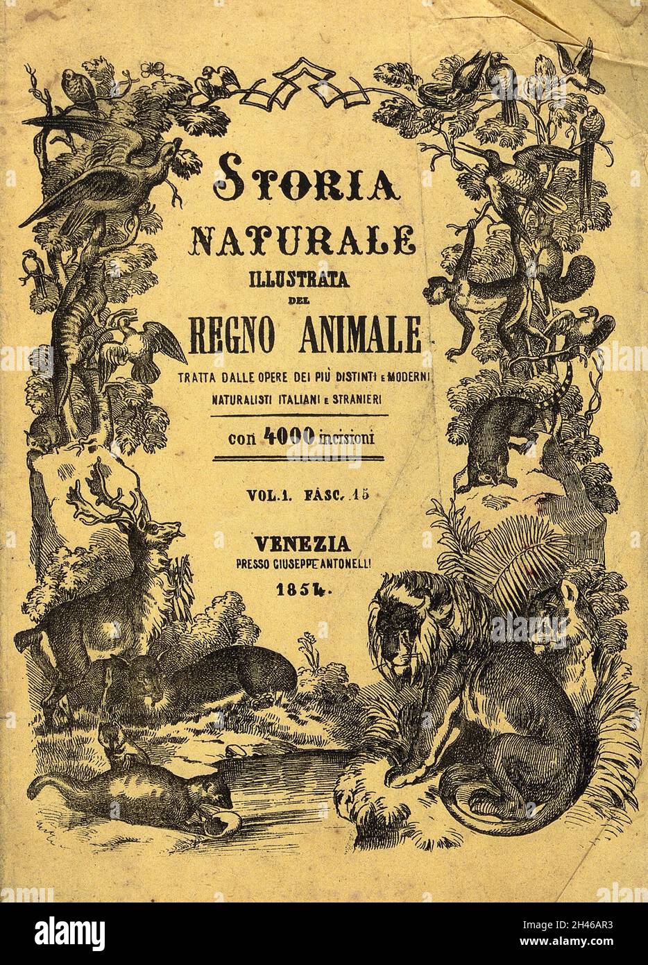 A title-vignette consisiting of various animals, including monkeys ...