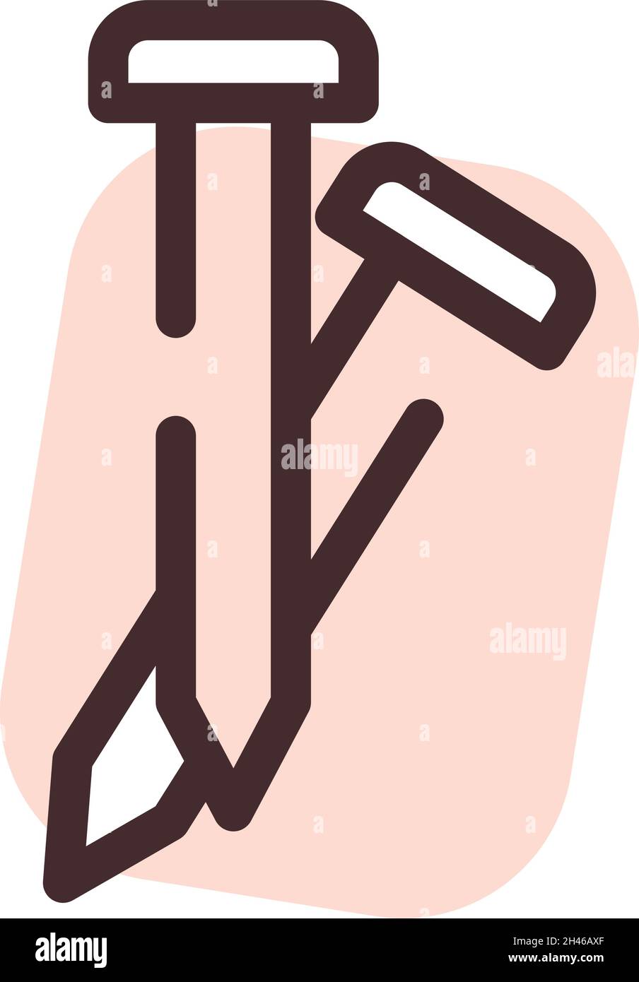 Construction nails, illustration, vector, on a white background Stock ...