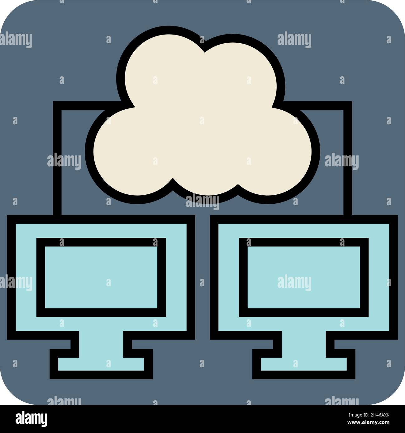 Computer cloud, illustration, vector, on a white background Stock ...
