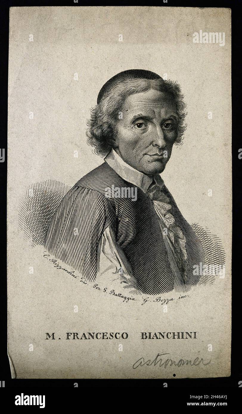 Francesco Bianchini. Line engraving by G. Bozza after C. Rizzardini ...