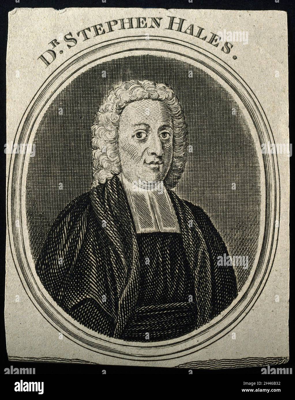 Stephen Hales. Line engraving Stock Photo - Alamy