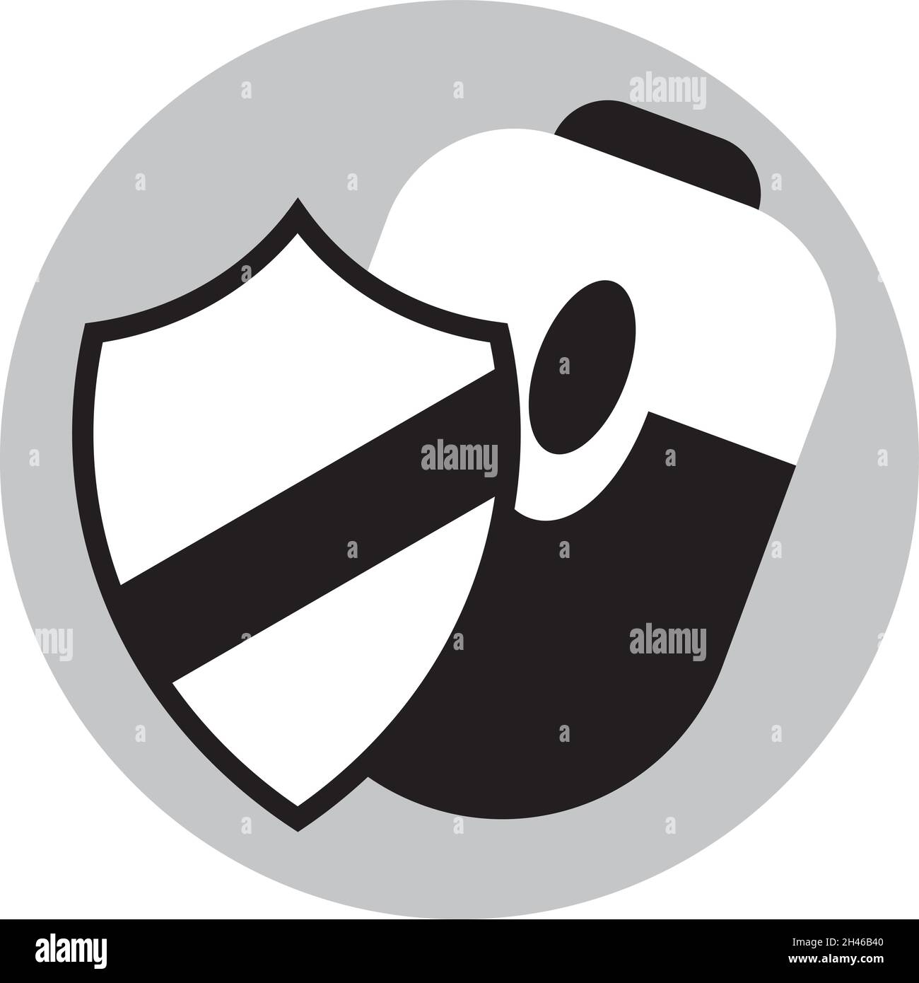 Computer mouse shield, illustration, vector, on a white background ...