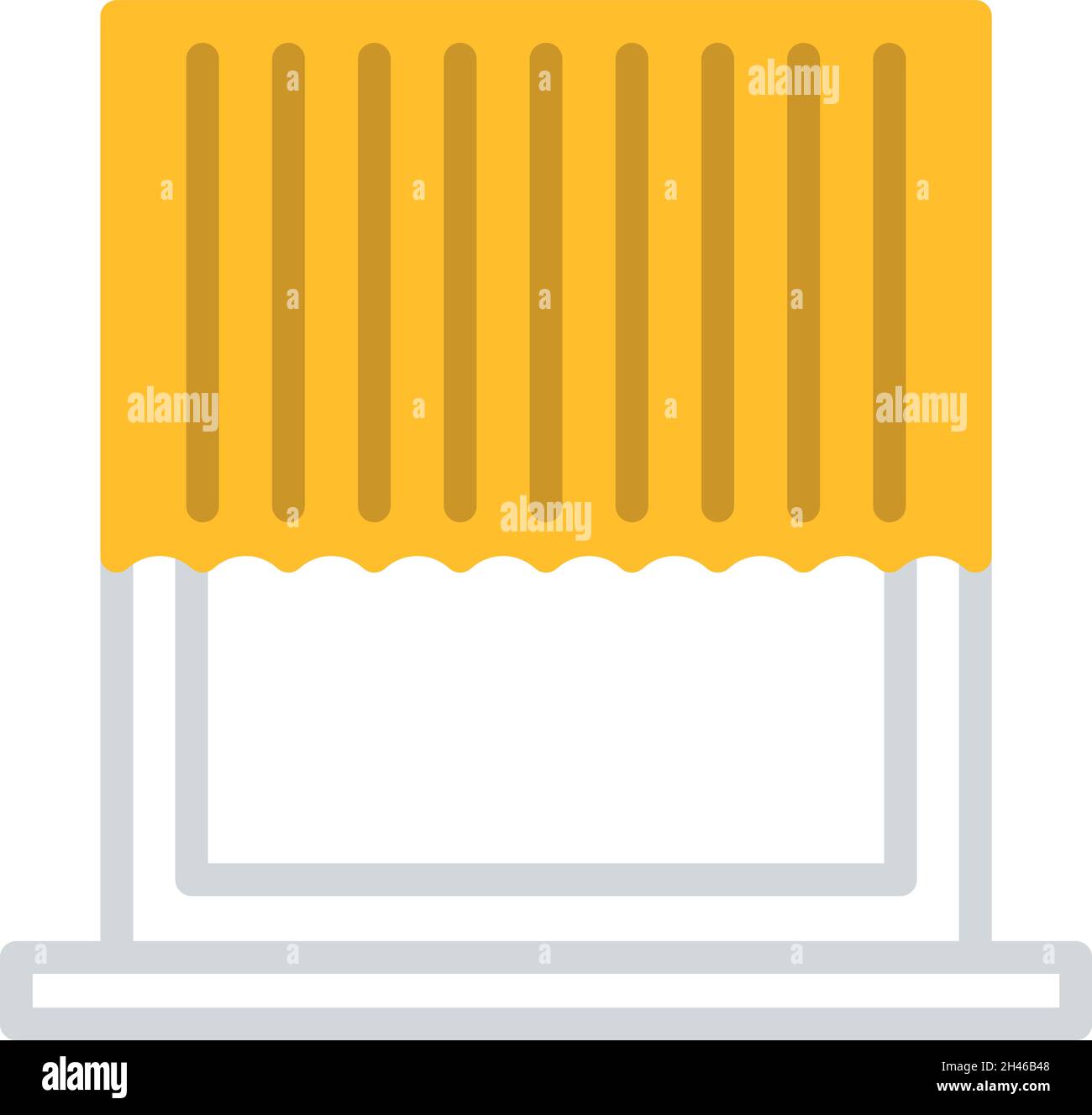 Silky yellow curtain, illustration, vector, on a white background Stock ...