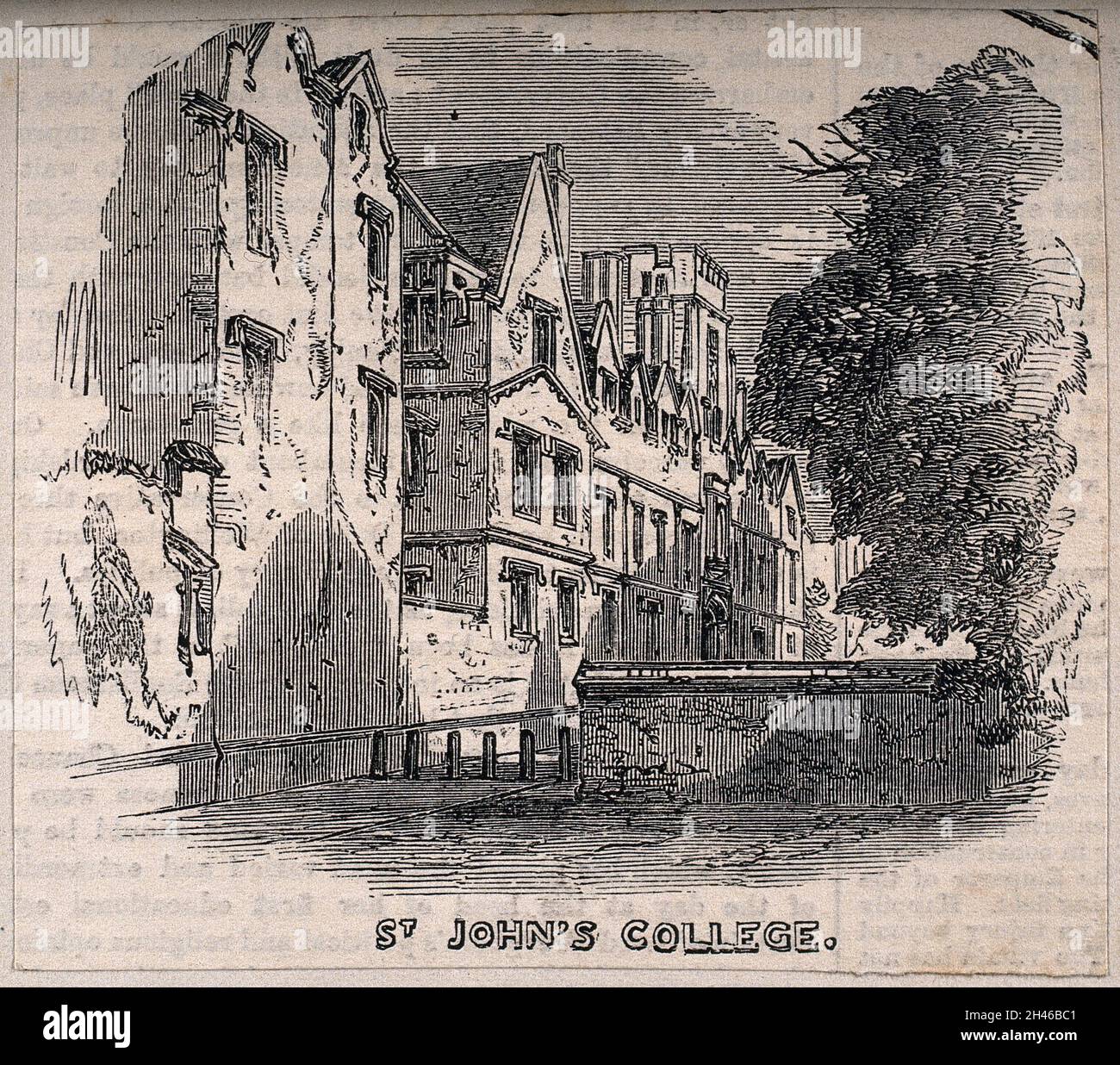 St john's college oxford engraving hi-res stock photography and images ...