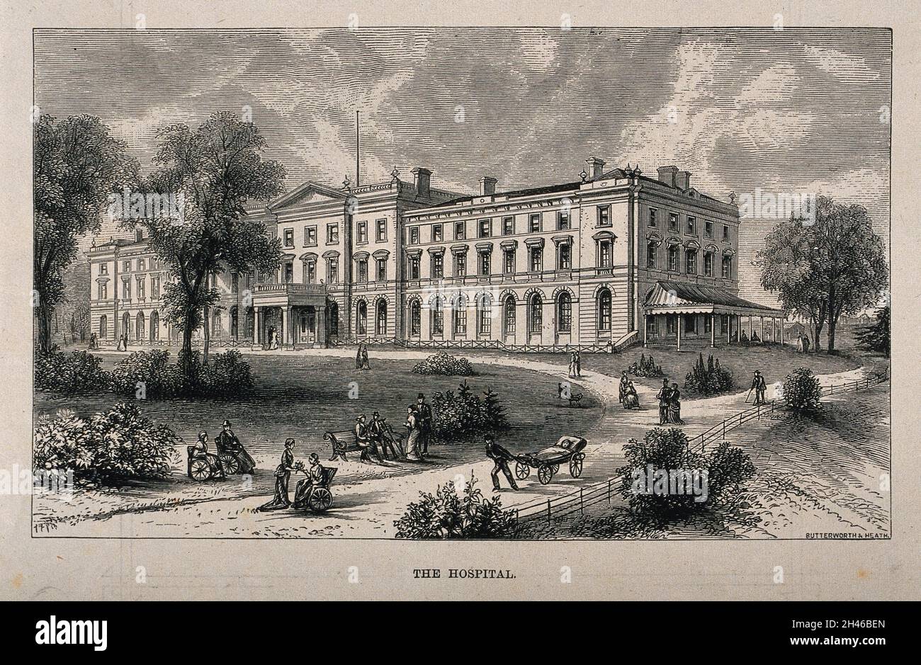 Melrose Hospital, Melrose, Roxburgh, Scotland. Wood engraving by ...