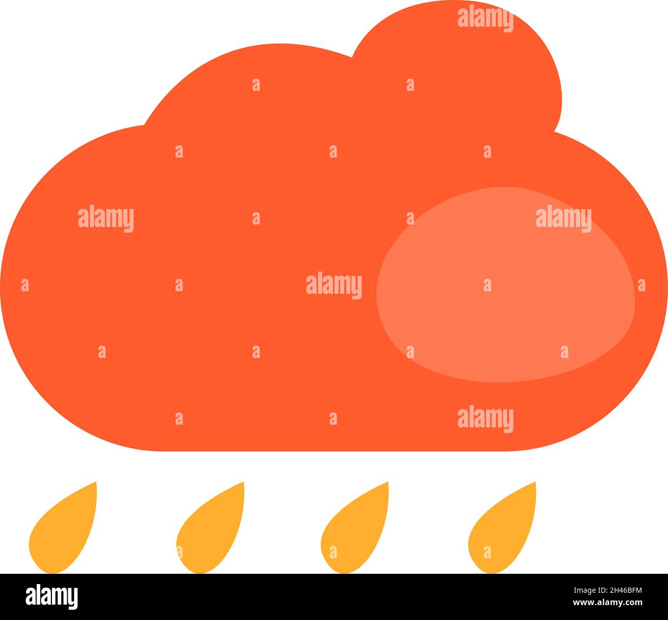 Red rain cloud, illustration, vector, on a white background Stock ...