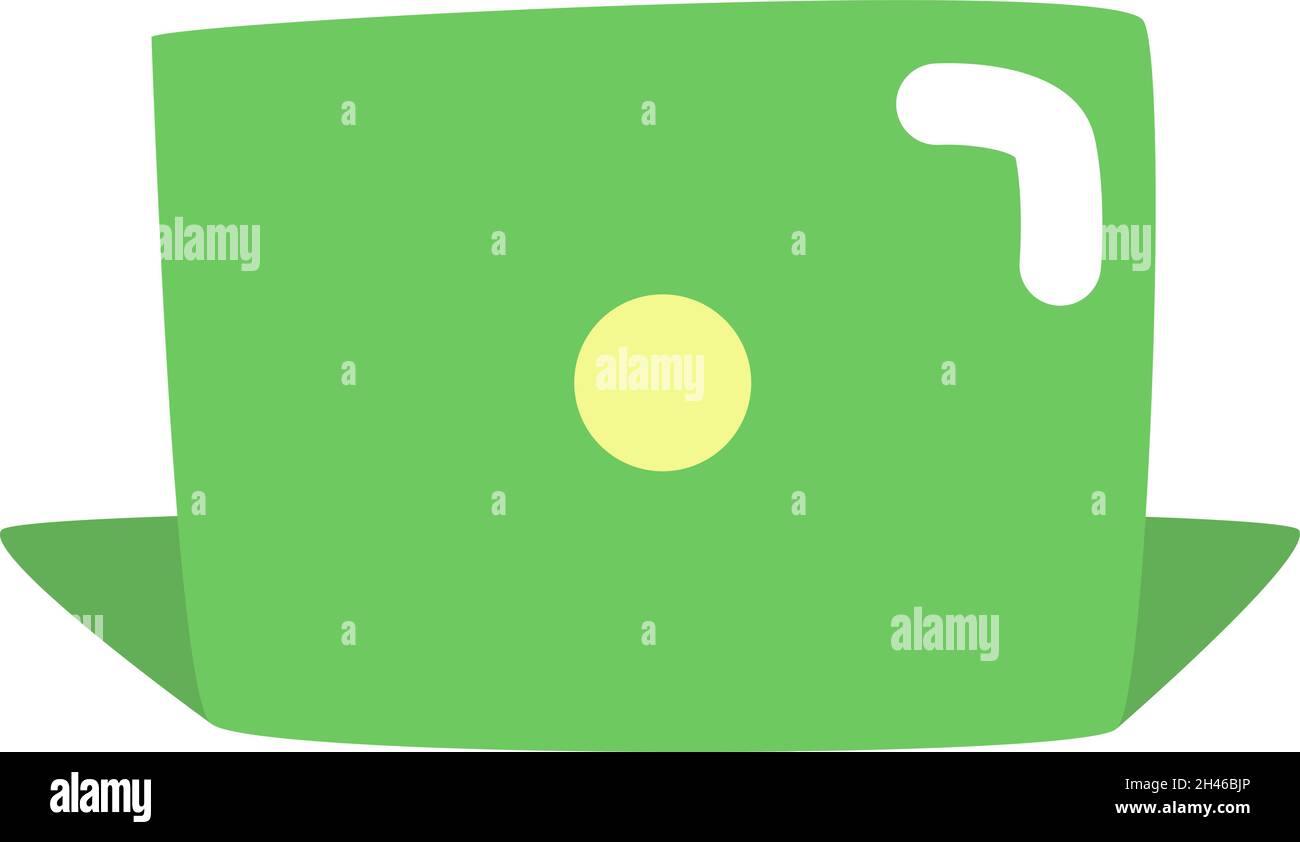 New green laptop, illustration, vector, on a white background Stock ...