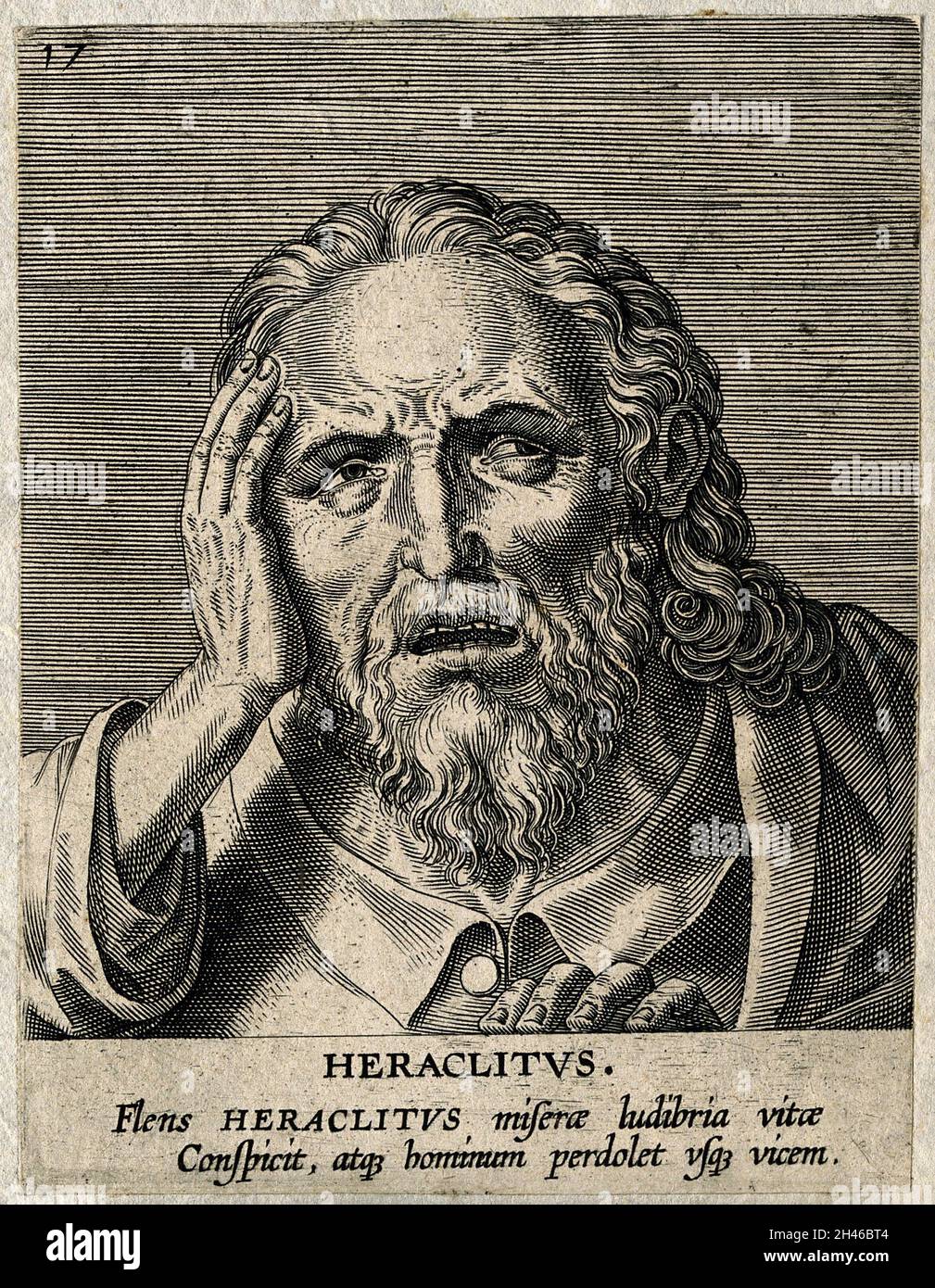 Heraclitus. Line engraving Stock Photo - Alamy