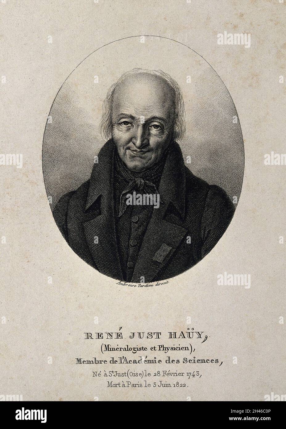 René Just Haüy. Stipple engraving by A. Tardieu Stock Photo - Alamy