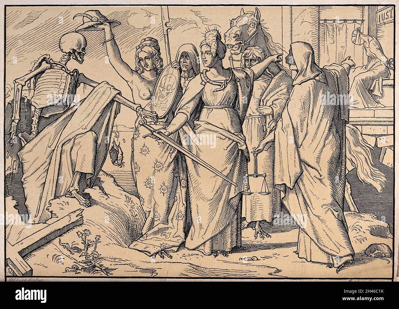 The dance of death: Death emerges from the ground and is greeted by a ...