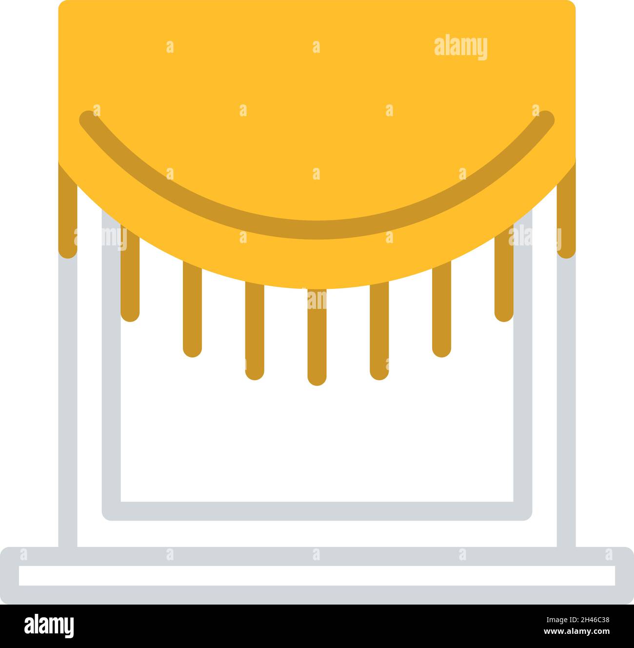 Golden yellow curtain, illustration, vector, on a white background ...