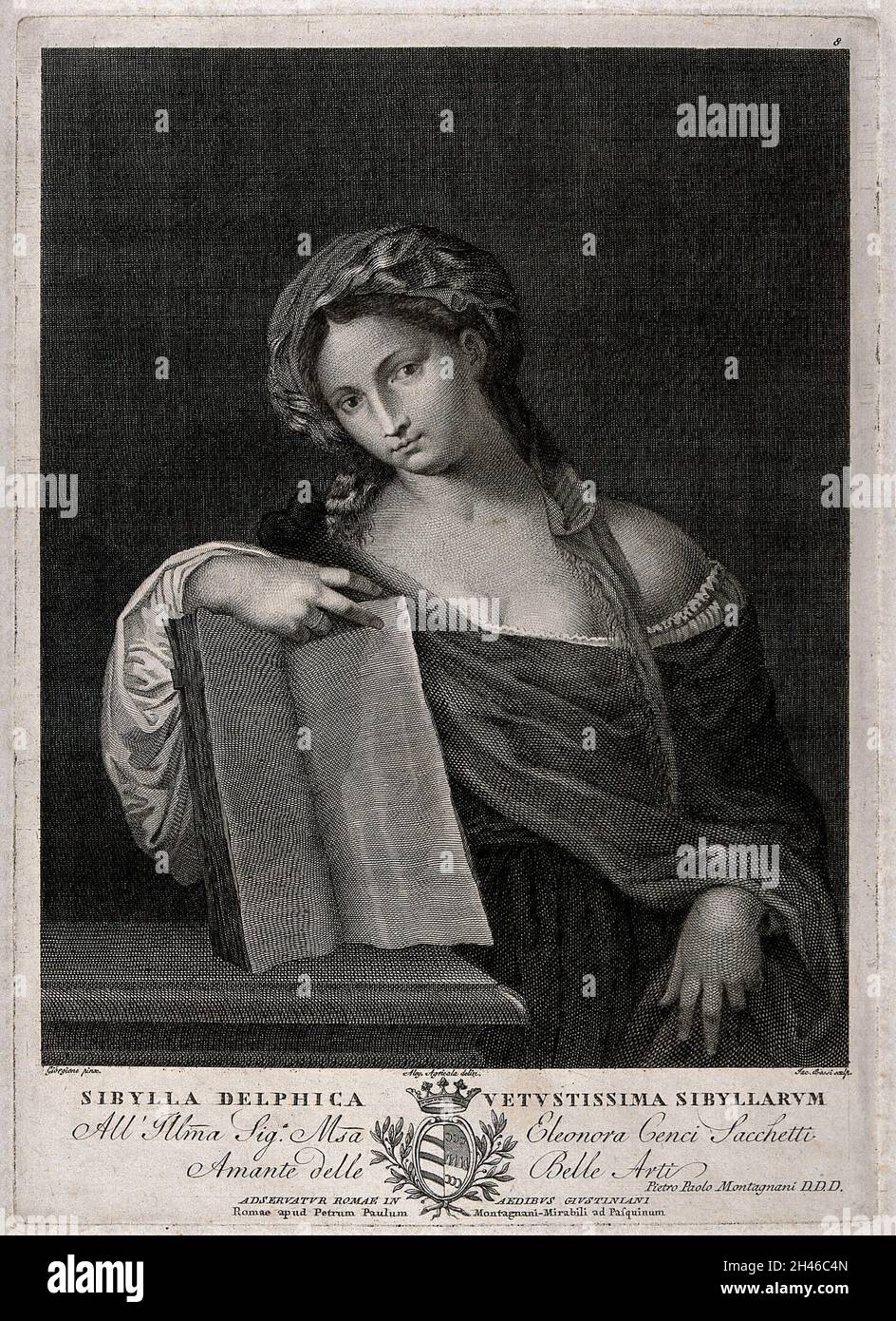 The Delphic sibyl. Engraving by G. Bossi after A. Agricola after ...