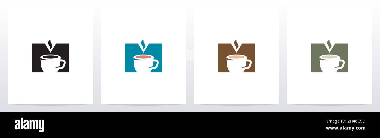 Tea Coffee Cup On Letter Logo Design M Stock Vector Image & Art - Alamy