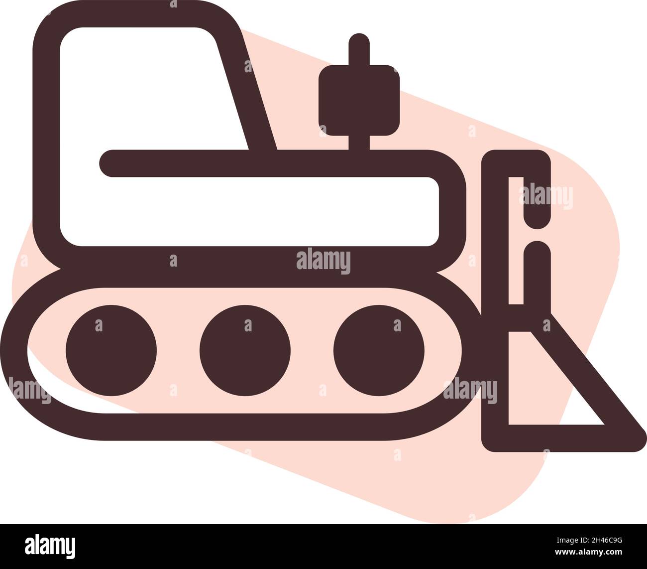 Pink booldozer, illustration, vector, on a white background Stock ...