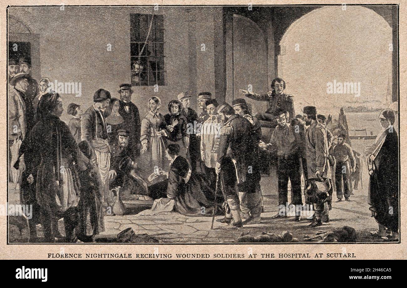 Florence nightingale receiving the wounded at scutari hi-res stock ...