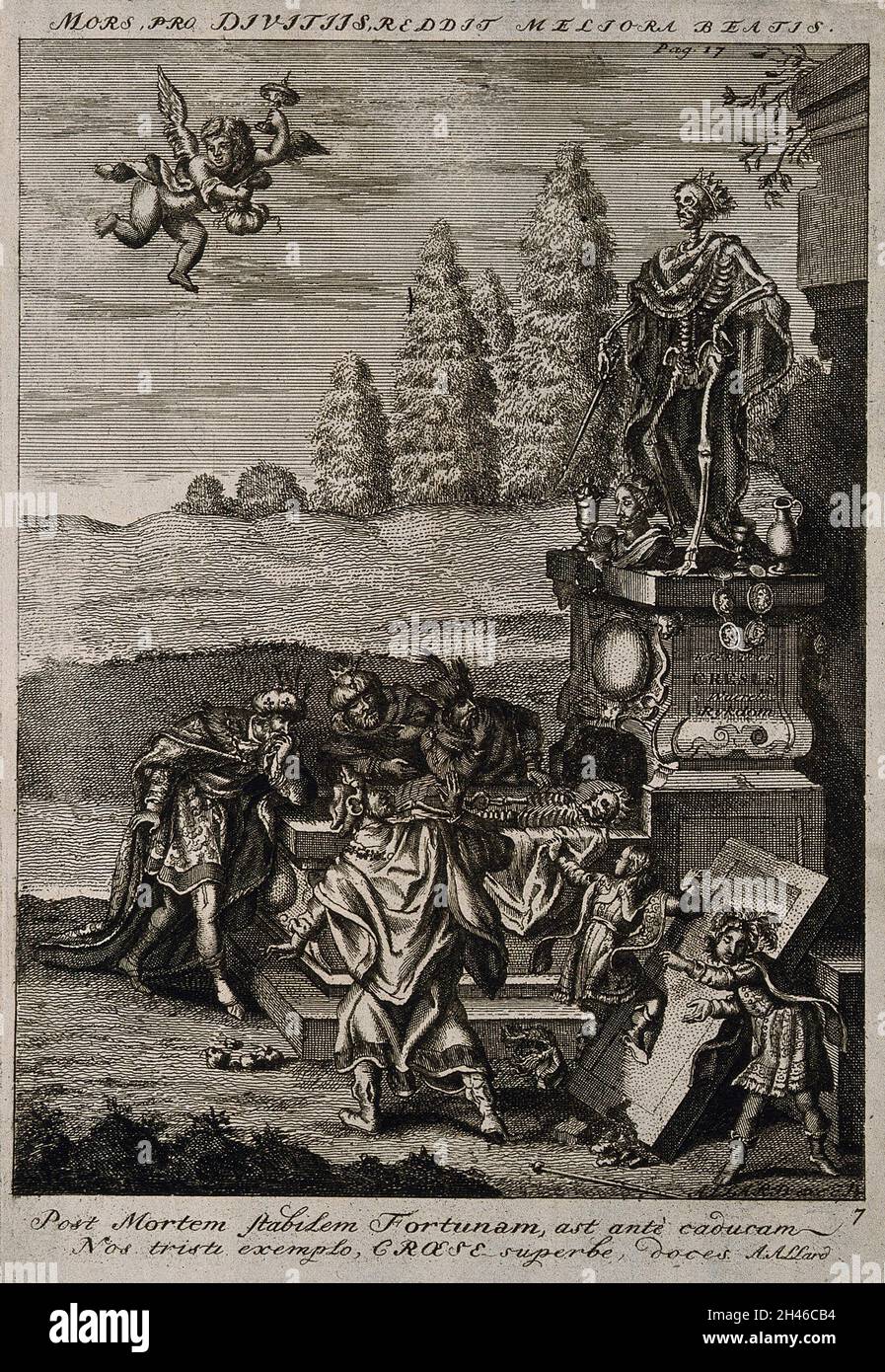 Kings examine the skeleton of King Croesus; allegory of vanity in the ...