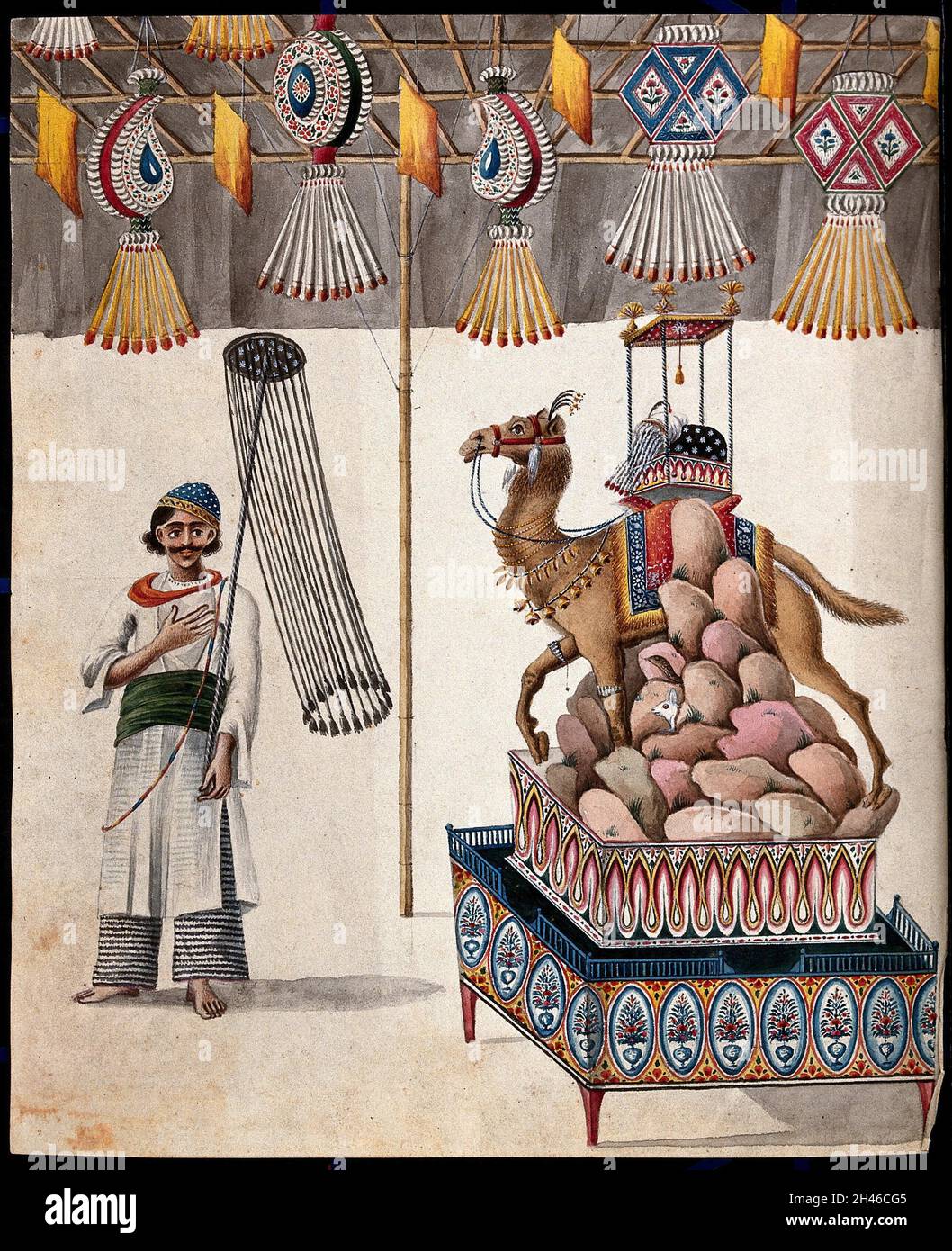 Indian man painting man on camel hi-res stock photography and images ...