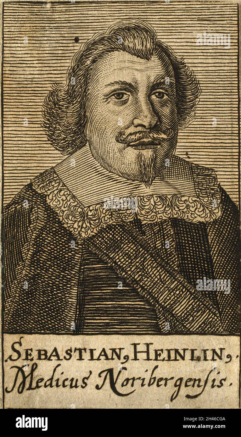 Sebastian Heinlin (Heinlein, Heinlinus). Line engraving, 1688 Stock ...