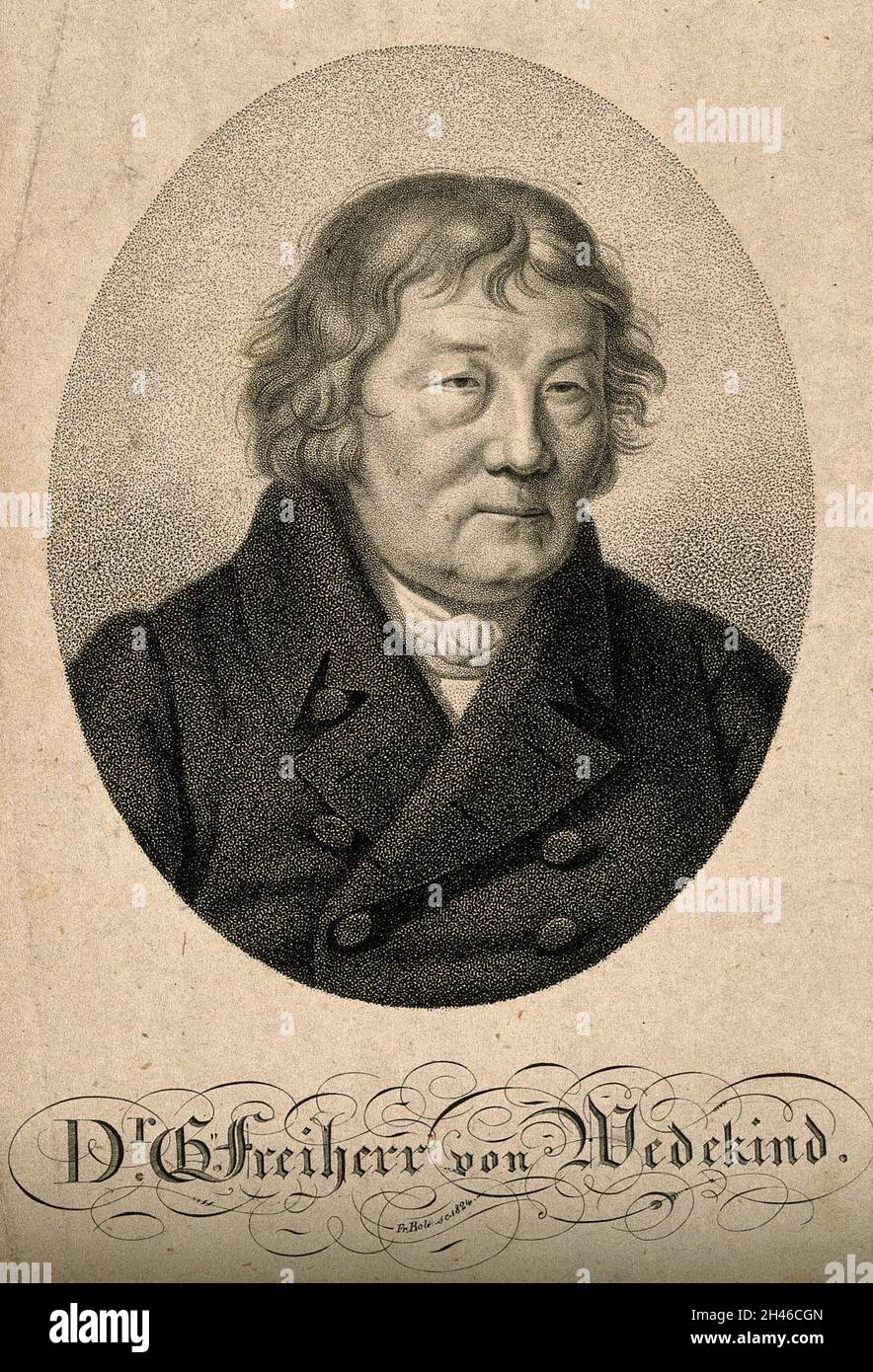Georg Christian Gottlieb, Baron von Wedekind. Stipple engraving by F ...