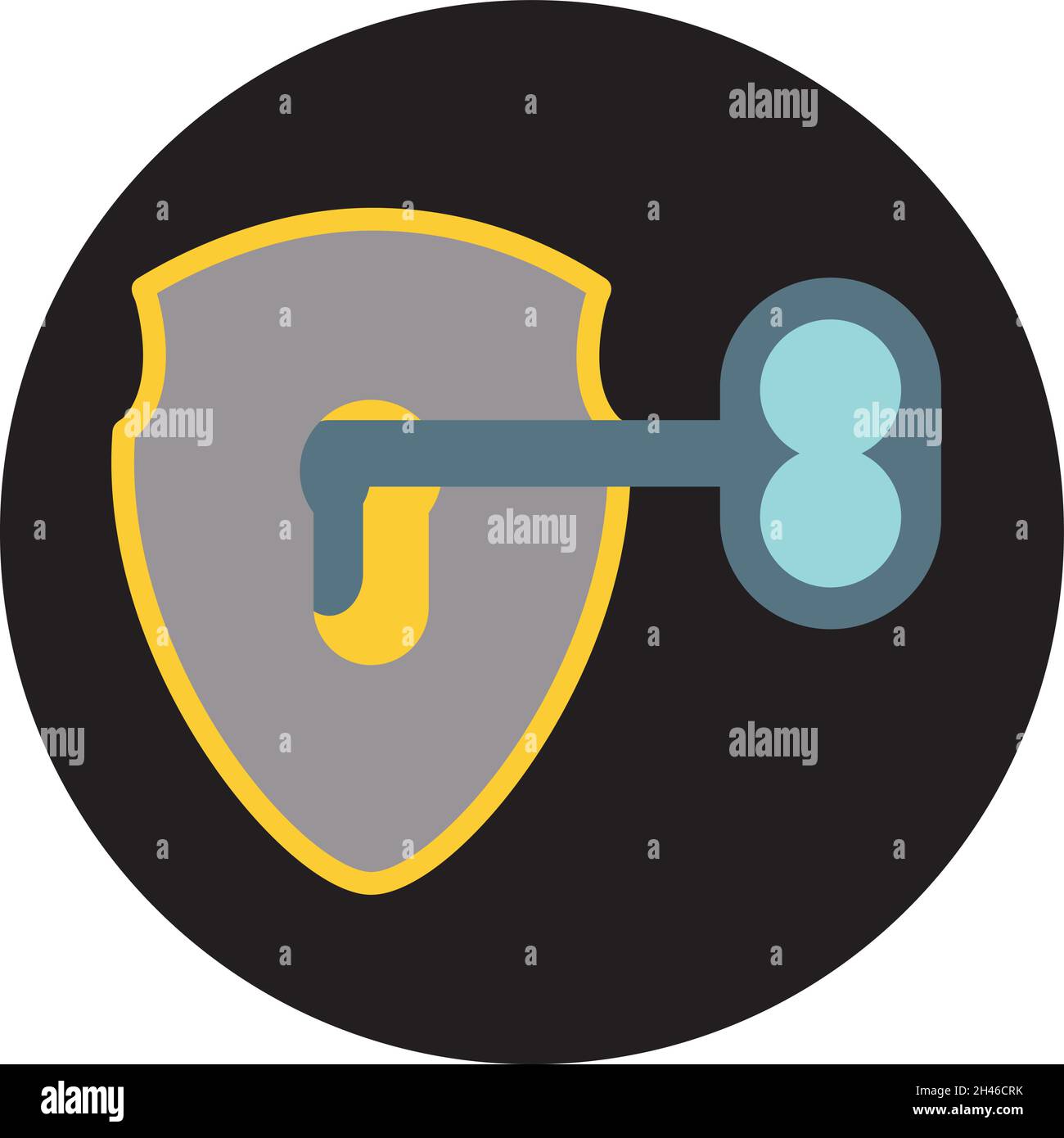 Shield with lock, illustration, vector, on a white background Stock ...