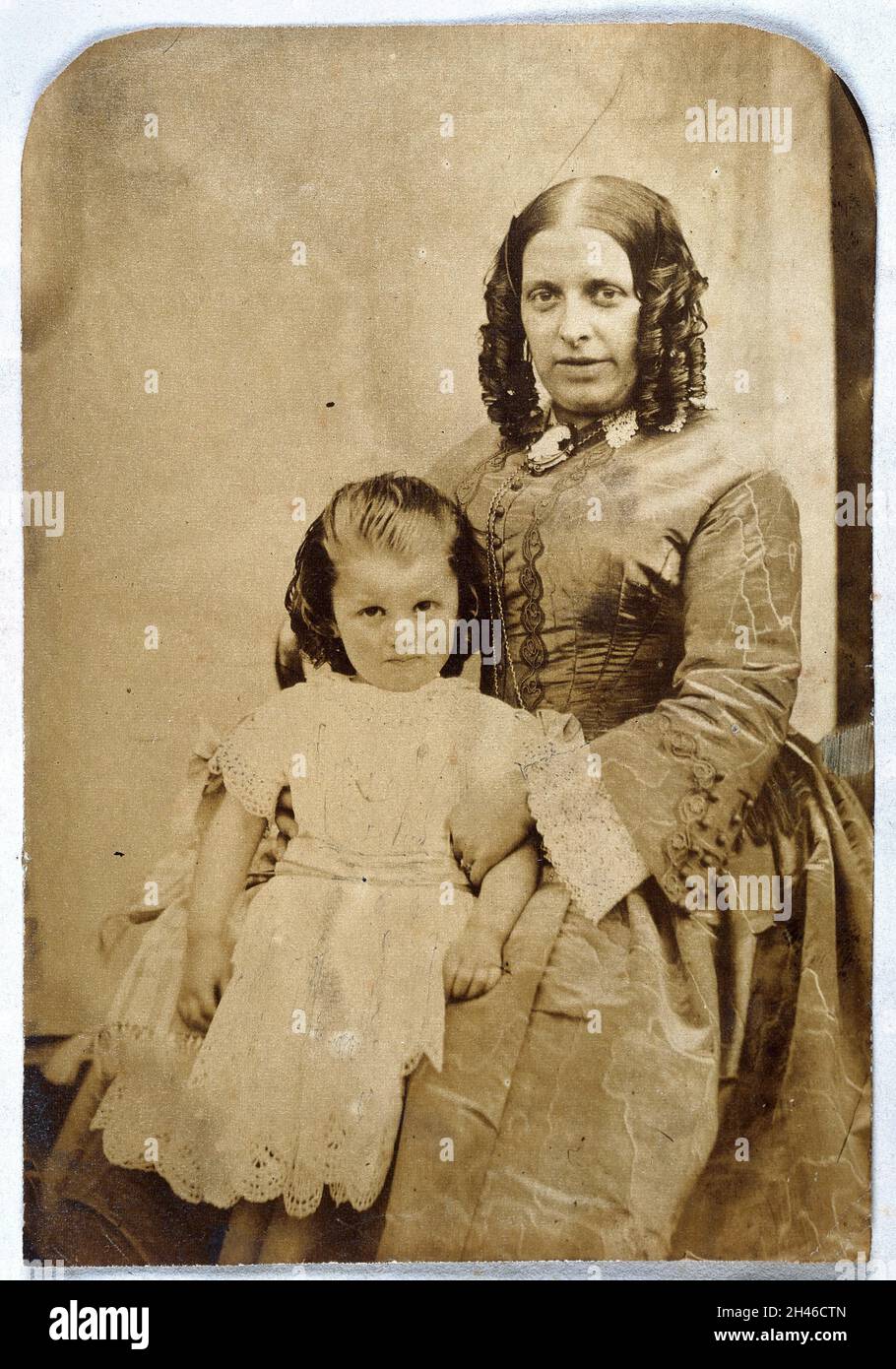 Mrs George Critchett, wife of George Critchett FRCSE, with her daughter ...