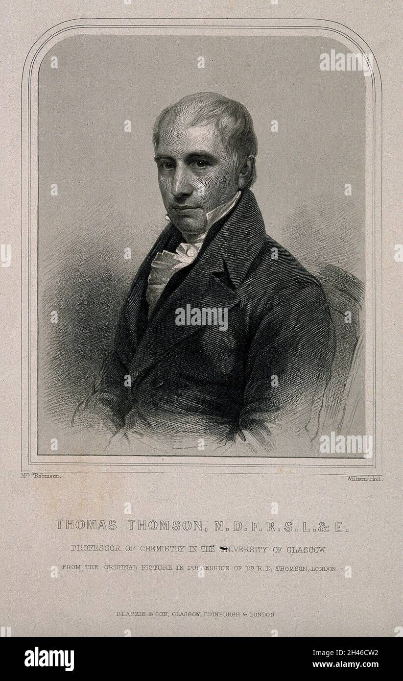 Thomas Thomson. Stipple engraving by W. Holl, 1855, after Mrs Robinson ...