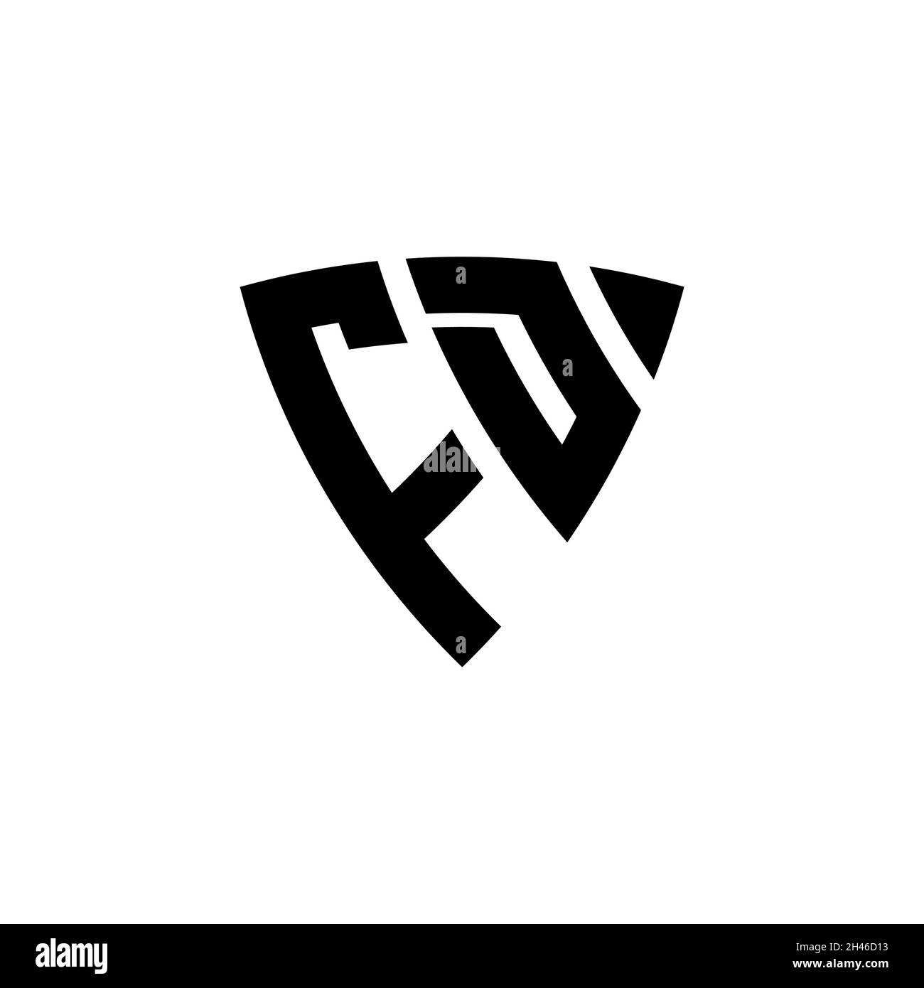 FD Monogram logo letter with triangle shield shape style design ...