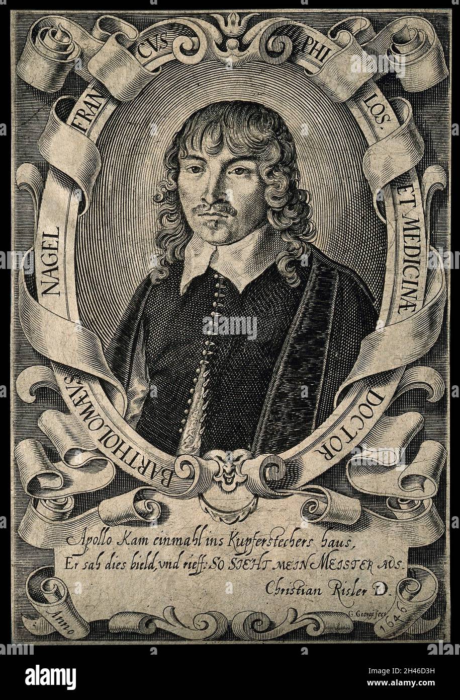 Bartholomaeus Nagel. Line engraving by G. Georgi, 1646 Stock Photo - Alamy