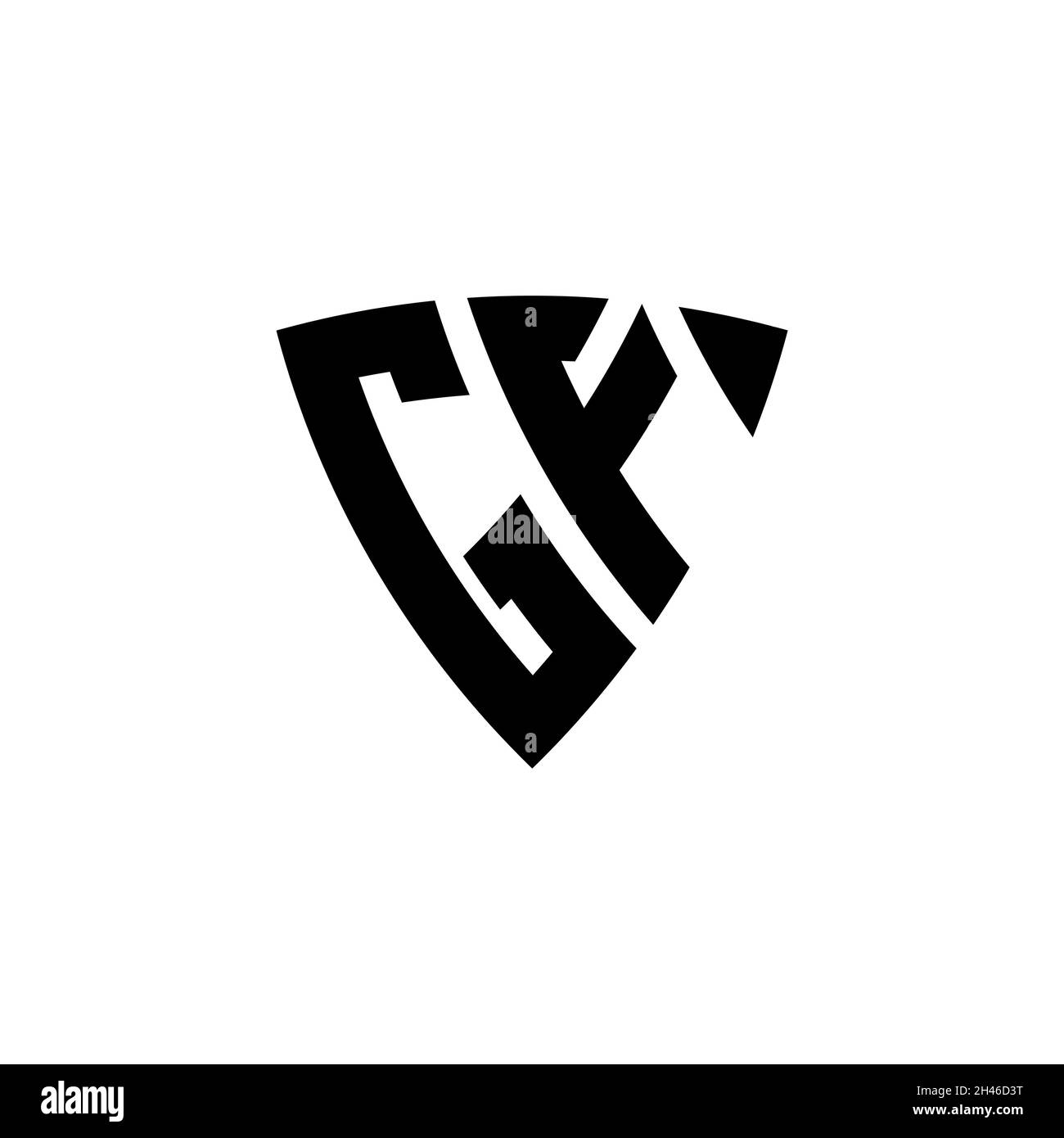 GF Monogram logo letter with triangle shield shape style design ...