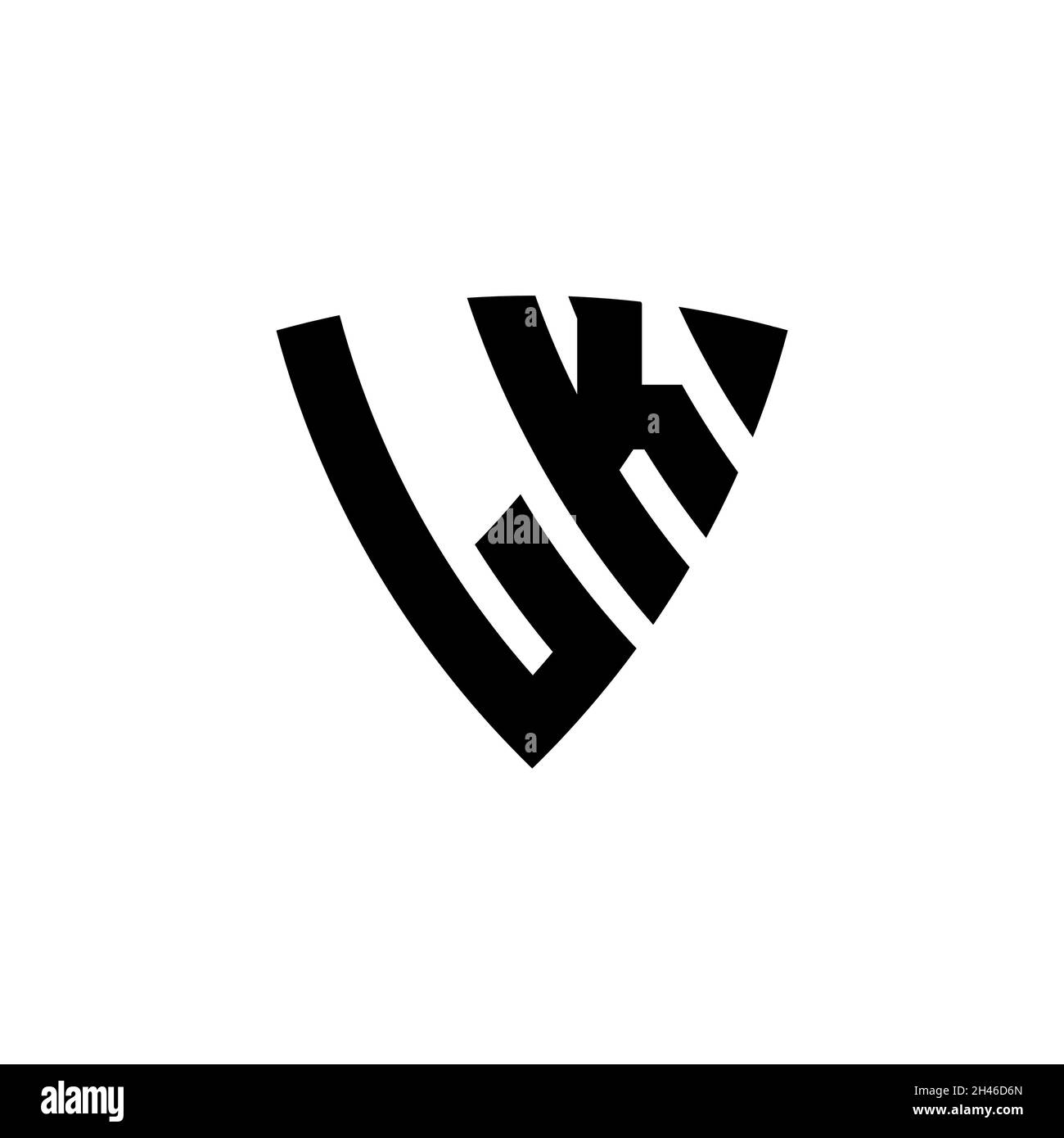 LK Monogram logo letter with triangle shield shape style design ...