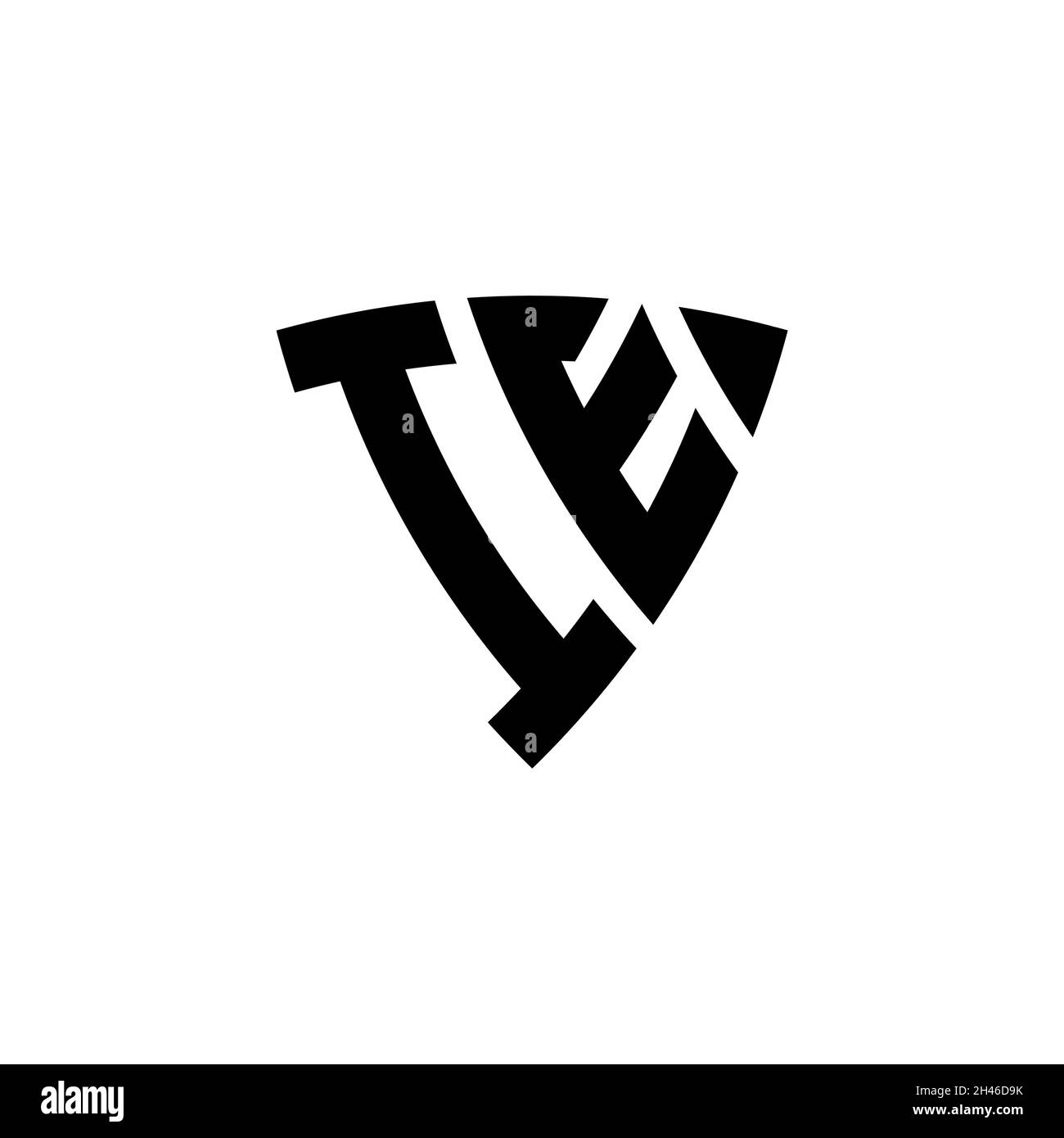 IE Monogram logo letter with triangle shield shape style design isolated on white background ...