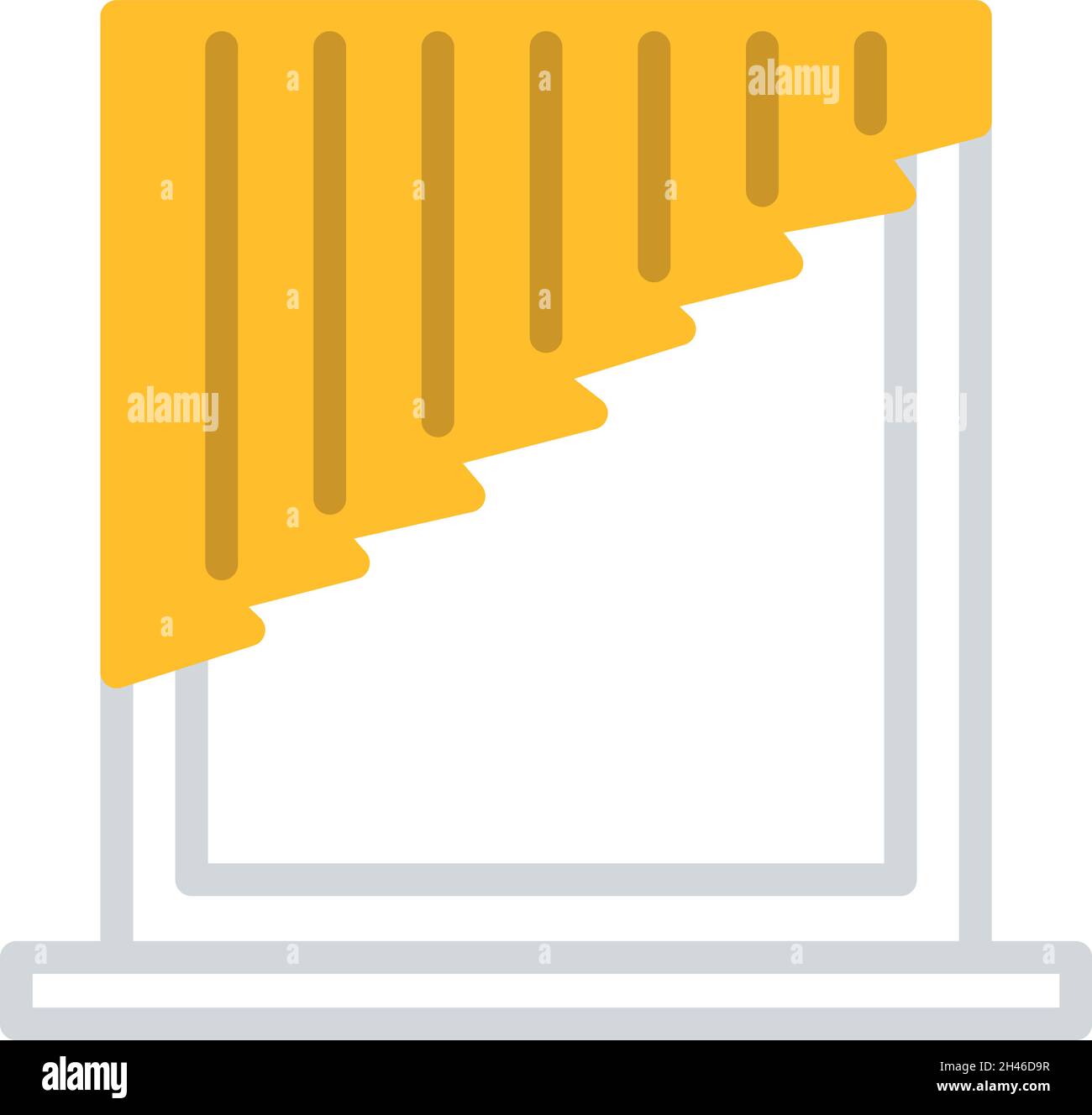 Interesting yellow curtain, illustration, vector, on a white background ...
